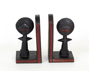 Carved African Bookends - Etsy