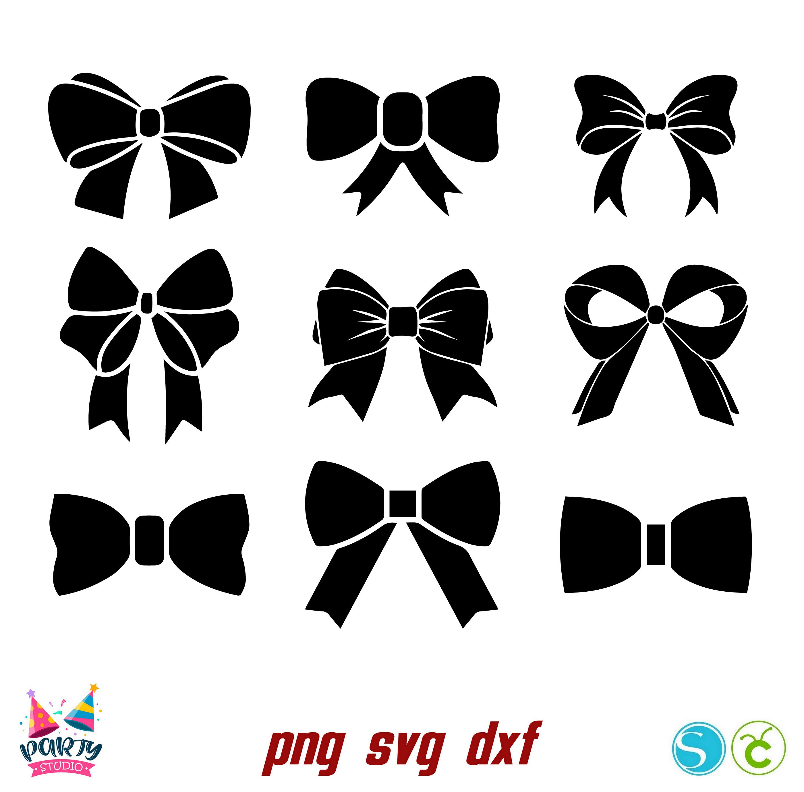 Bows Svg Bundle Bow Png Clipart Svg Bows Cricut Vectors Bows Clipart Svg Vector Bow Silhouette