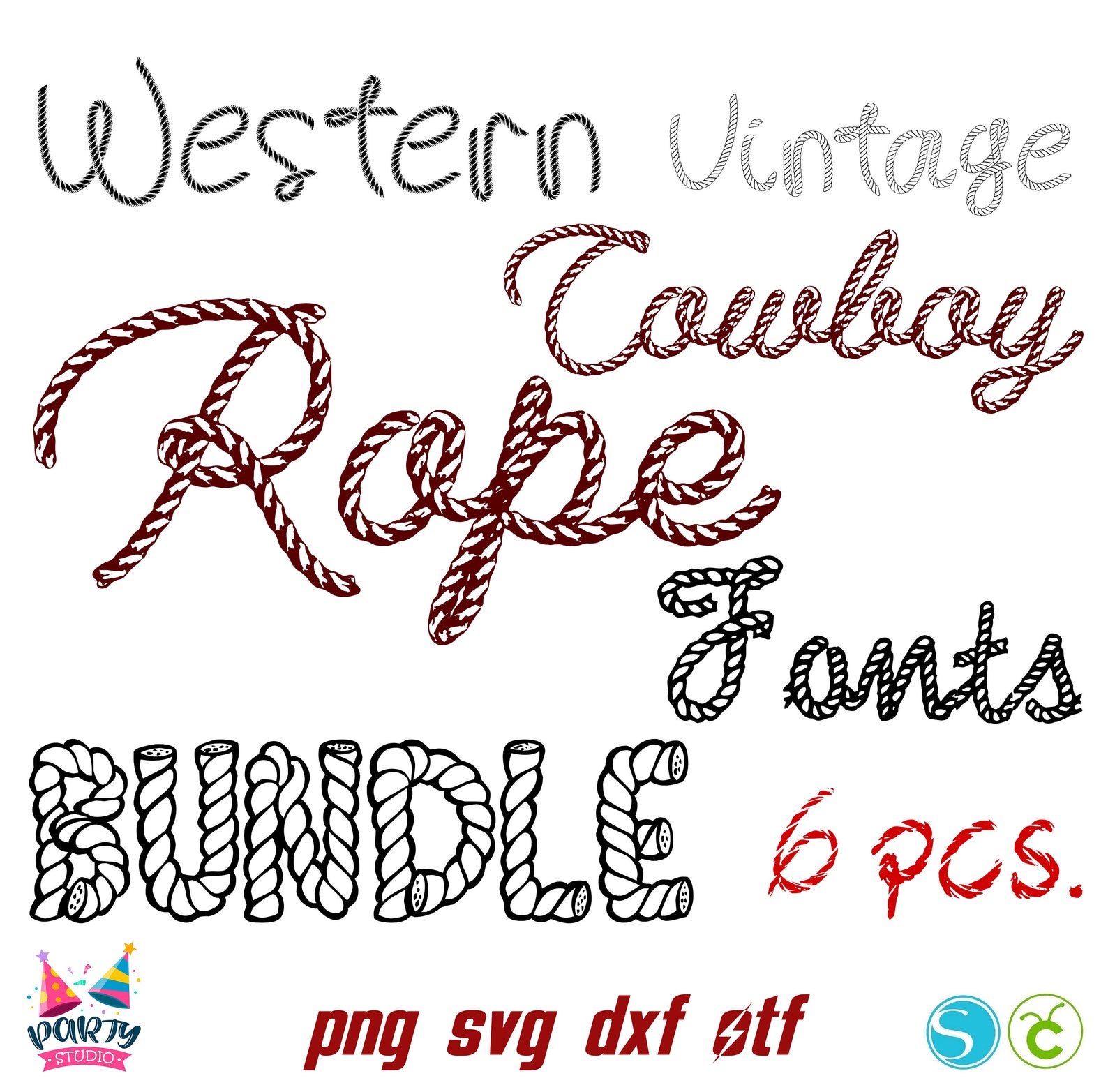 Cowboy Rope Fonts Bundle, Rope Letters Svg, Cowboy Letters Svg, Western ...