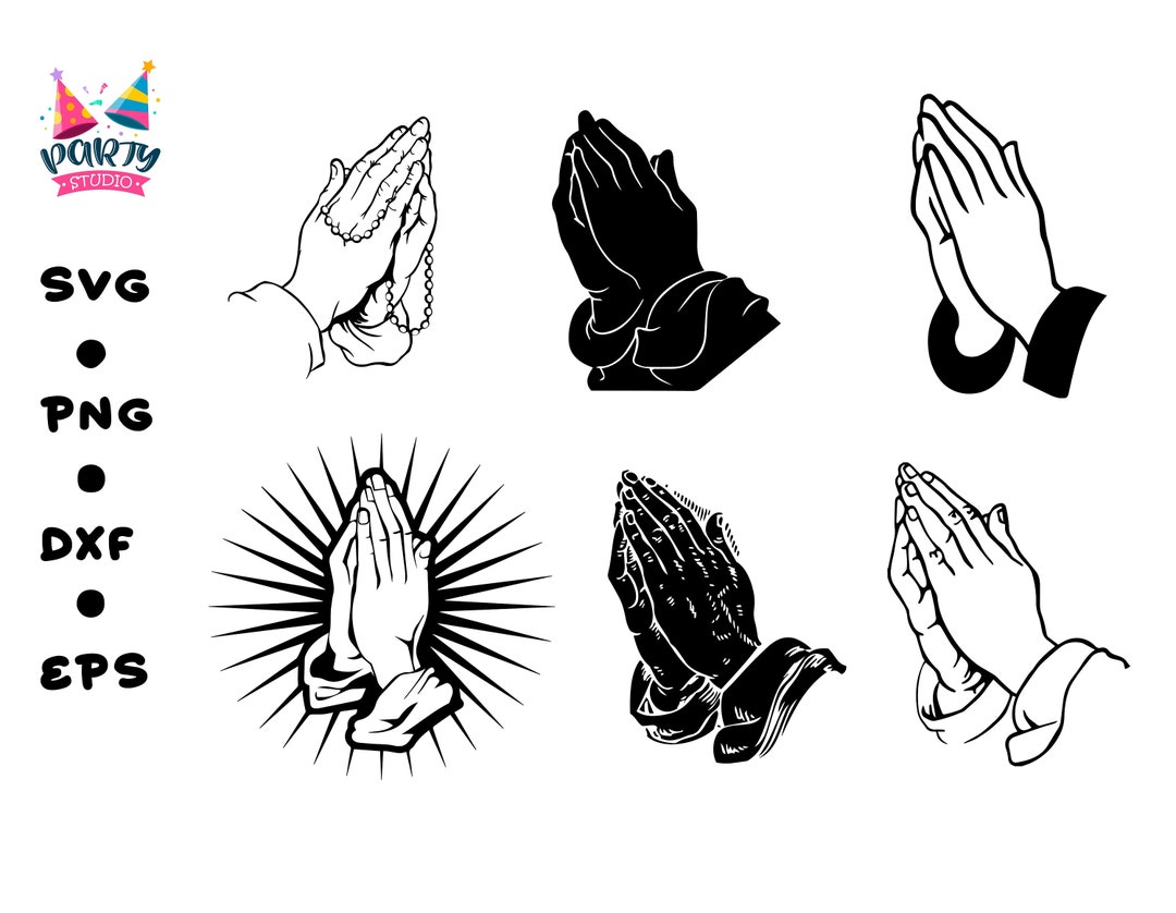 Praying Hands SVG Vector Cricut Prayer Cut SVG for (Instant Download ...