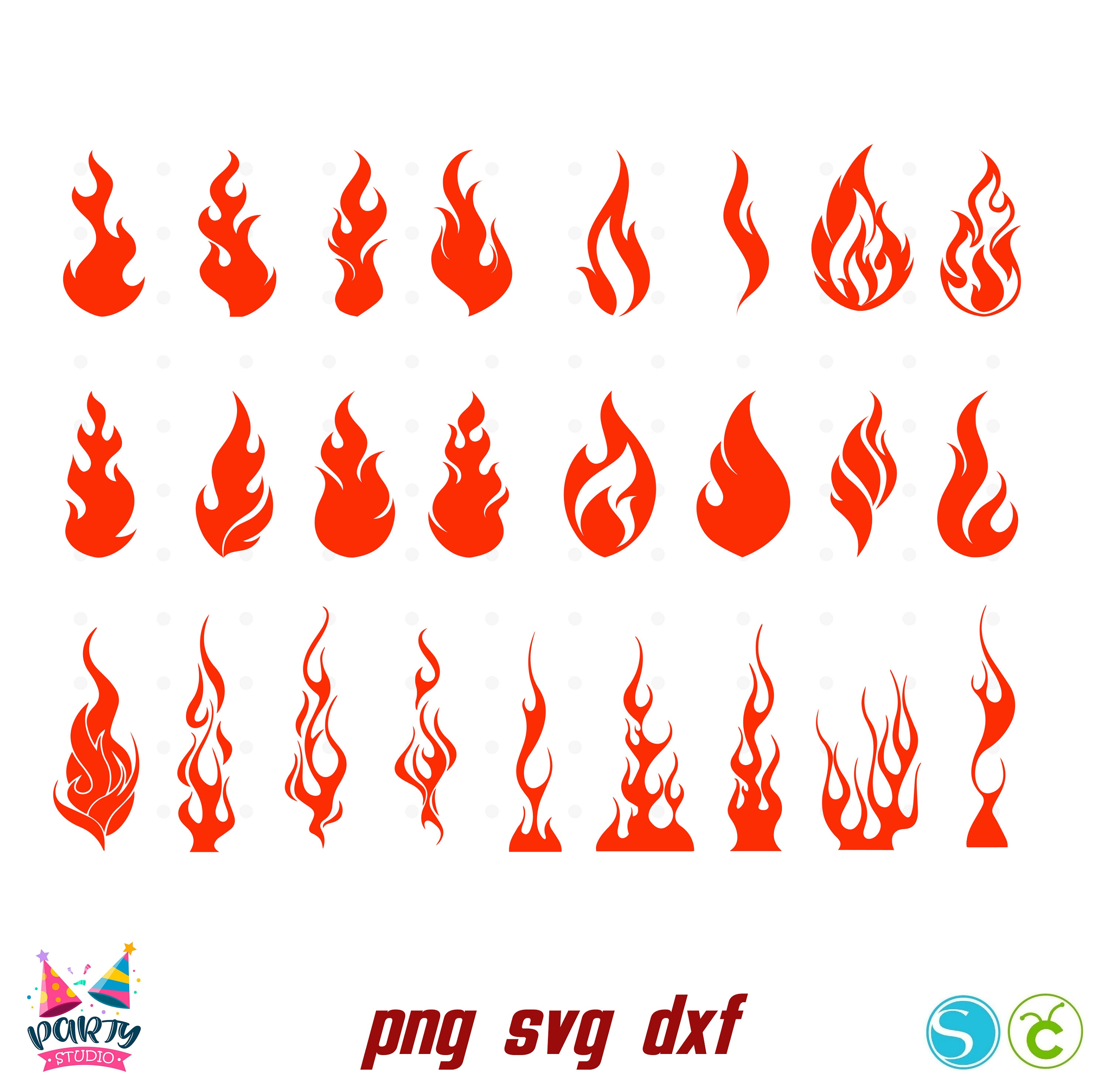 Flame Svg Bundle, Flame Cricut Vectors Flame Clipart SVG Vector Flame ...