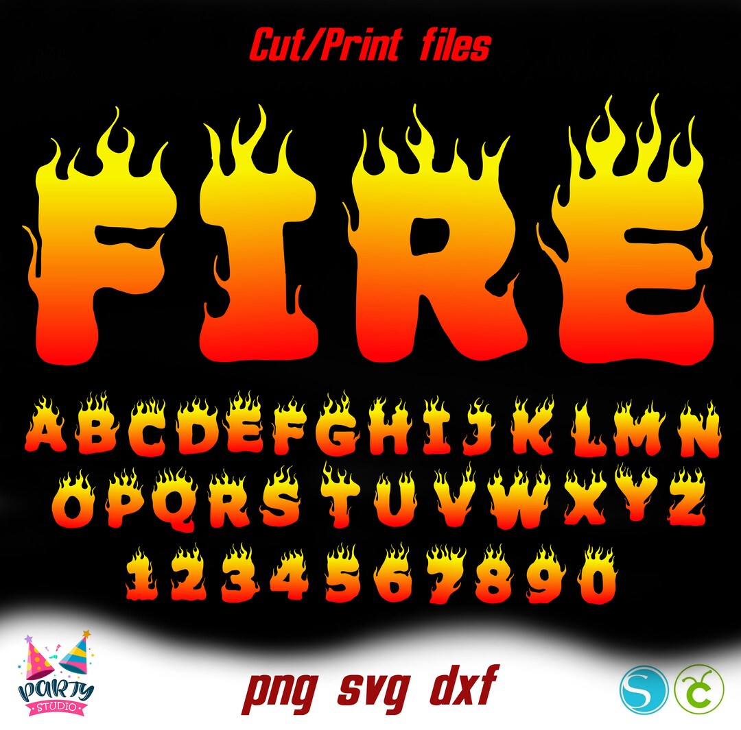 Fire Letters Svg, Flame Svg Letters Cricut Font Svg Flame Numbers Fire ...