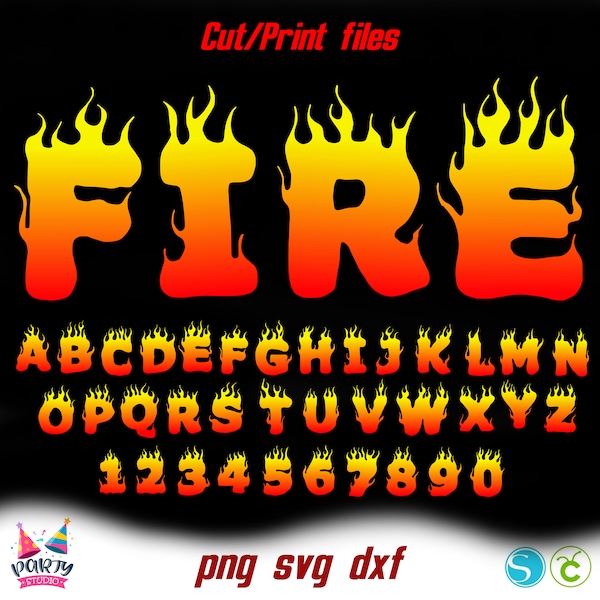 Fire Font Svg - Etsy