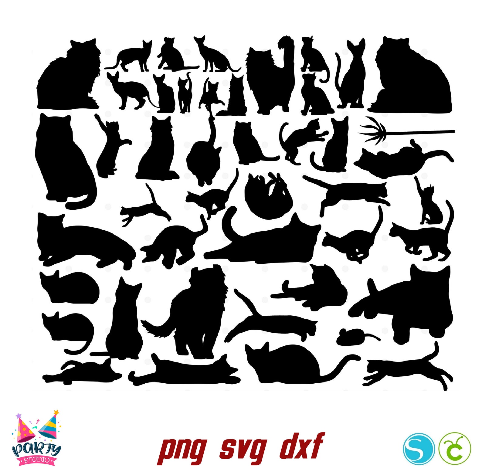 Katzen Bundle SVG, Katzen Png, Katzen SVG Cricut Vektor, Katze Cricut ...