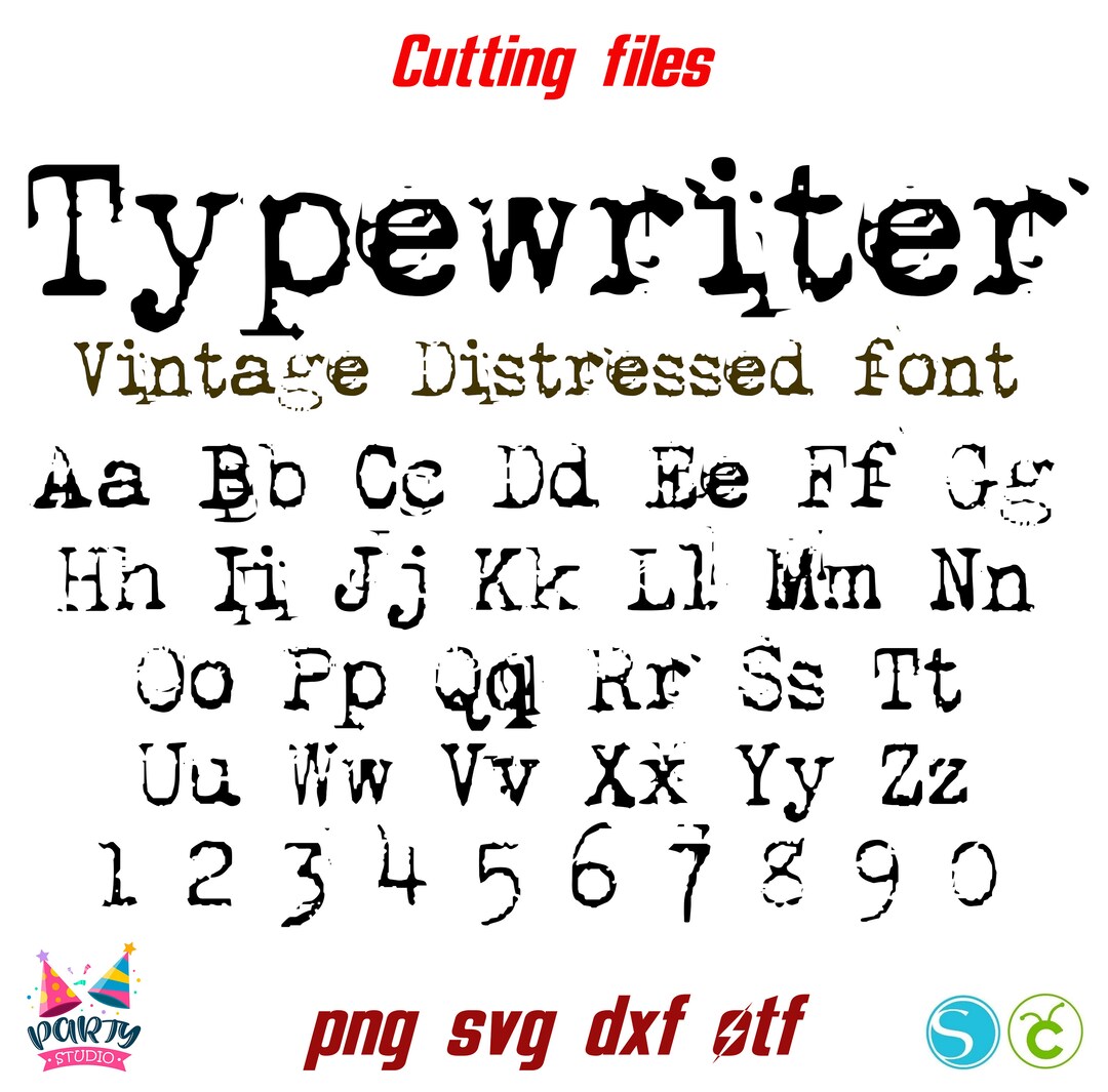 Old Typewriter Font Otf, Vintage Font, Old Typewriter Letters Svg ...