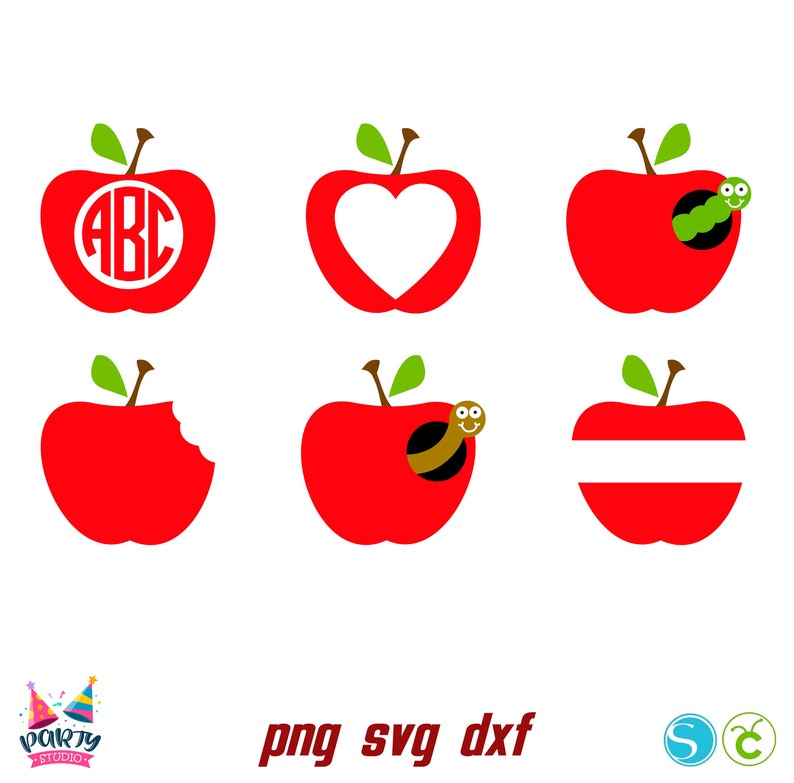 Apple Svg Set, Apple Clipart Svg, Apple Cricut Vectors, Apples Clipart ...