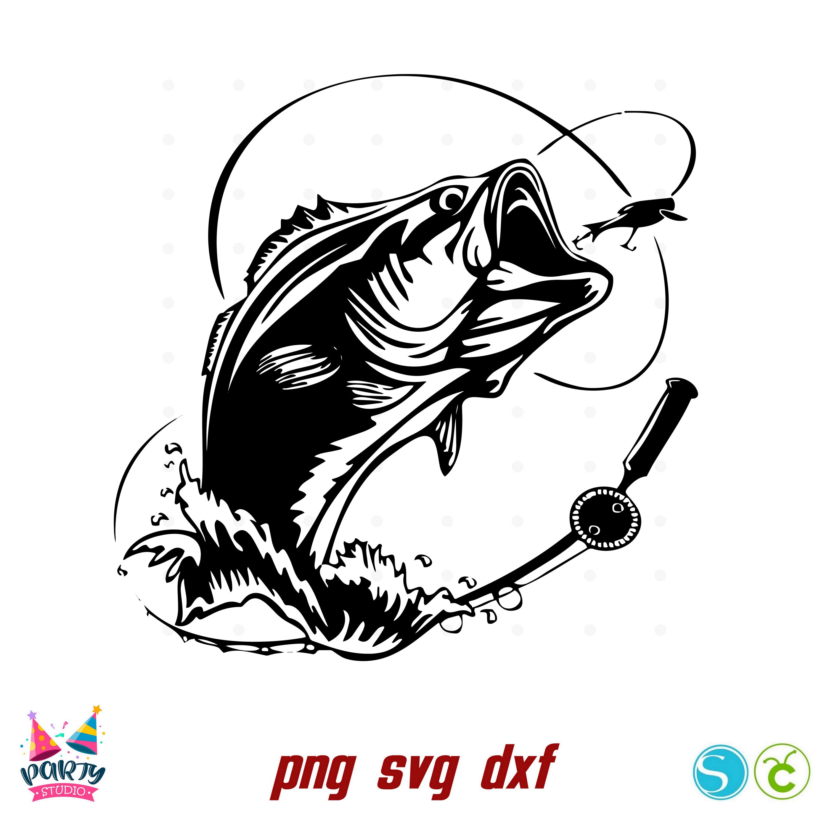Fishing Svg Clipart, Fish Png, Fishing Cricut Vector, Fishing Clipart ...