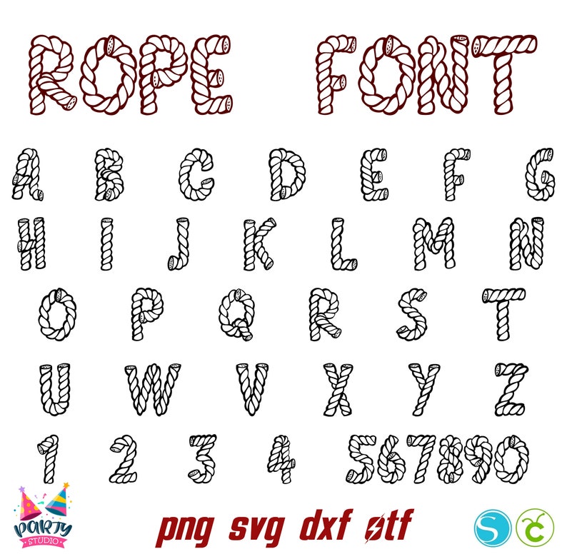 Cowboy Rope Fonts Bundle, Rope Letters Svg, Cowboy Letters Svg, Western ...