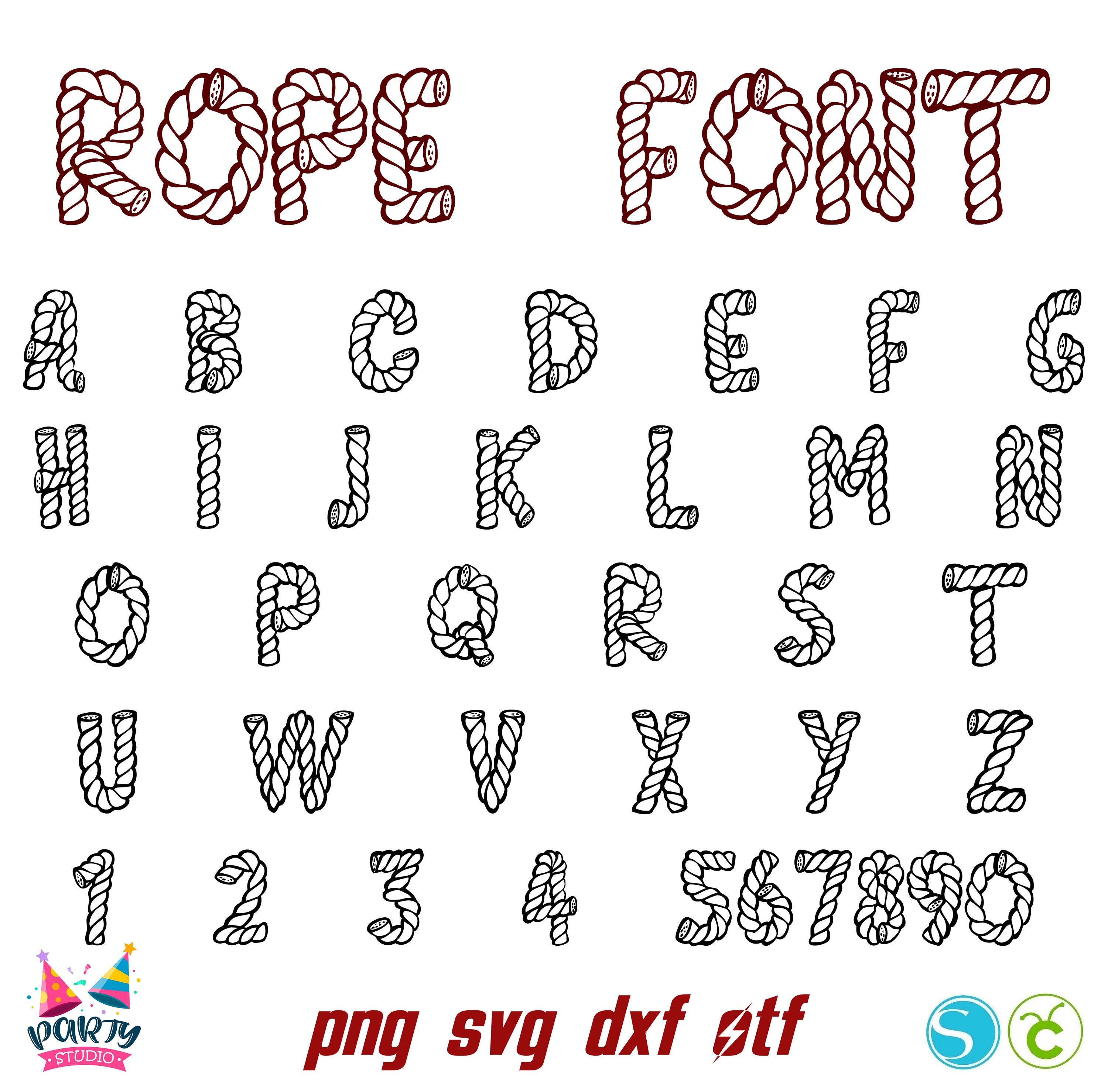 Cowboy Rope Fonts Bundle, Rope Letters Svg, Cowboy Letters Svg, Western ...