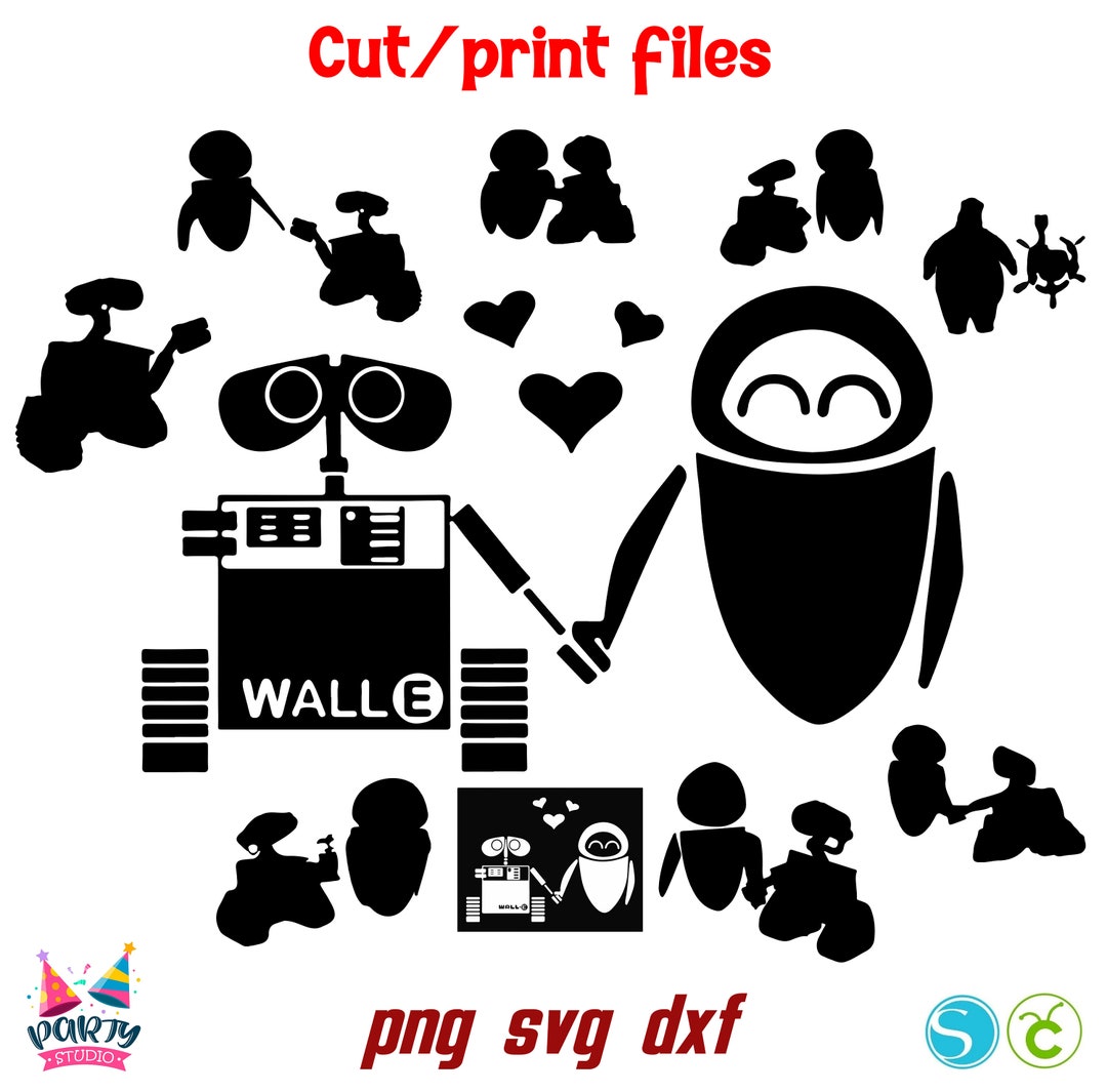 Paquete Wall-e y Eve Svg, Wall-e Svg, Wall-e Eve Png, Wall-e y Eve Cricut, Wall-e Png, Wall-e ...
