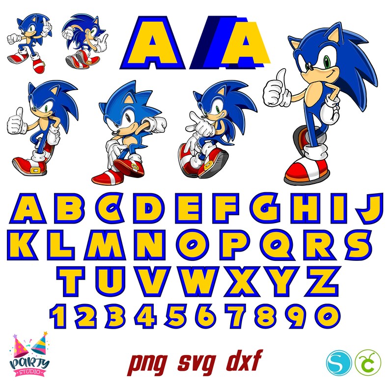 Sonic Svg Bundle, Sonic Letters Svg, Sonic Cricut Vector Layered Sonic ...