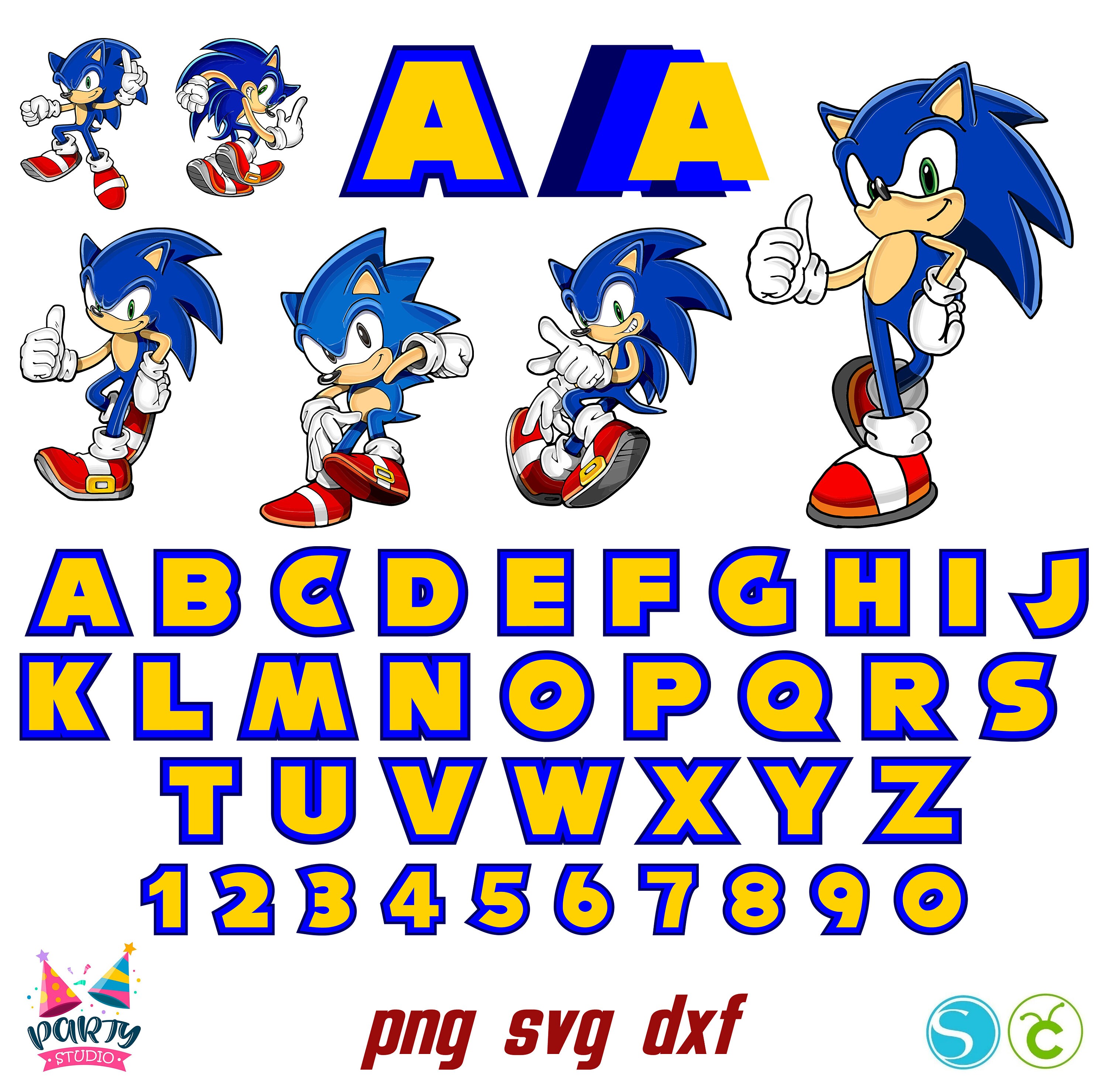 Sonic Svg Bundle, Sonic Letters Svg, Sonic Cricut Vector Layered Sonic ...