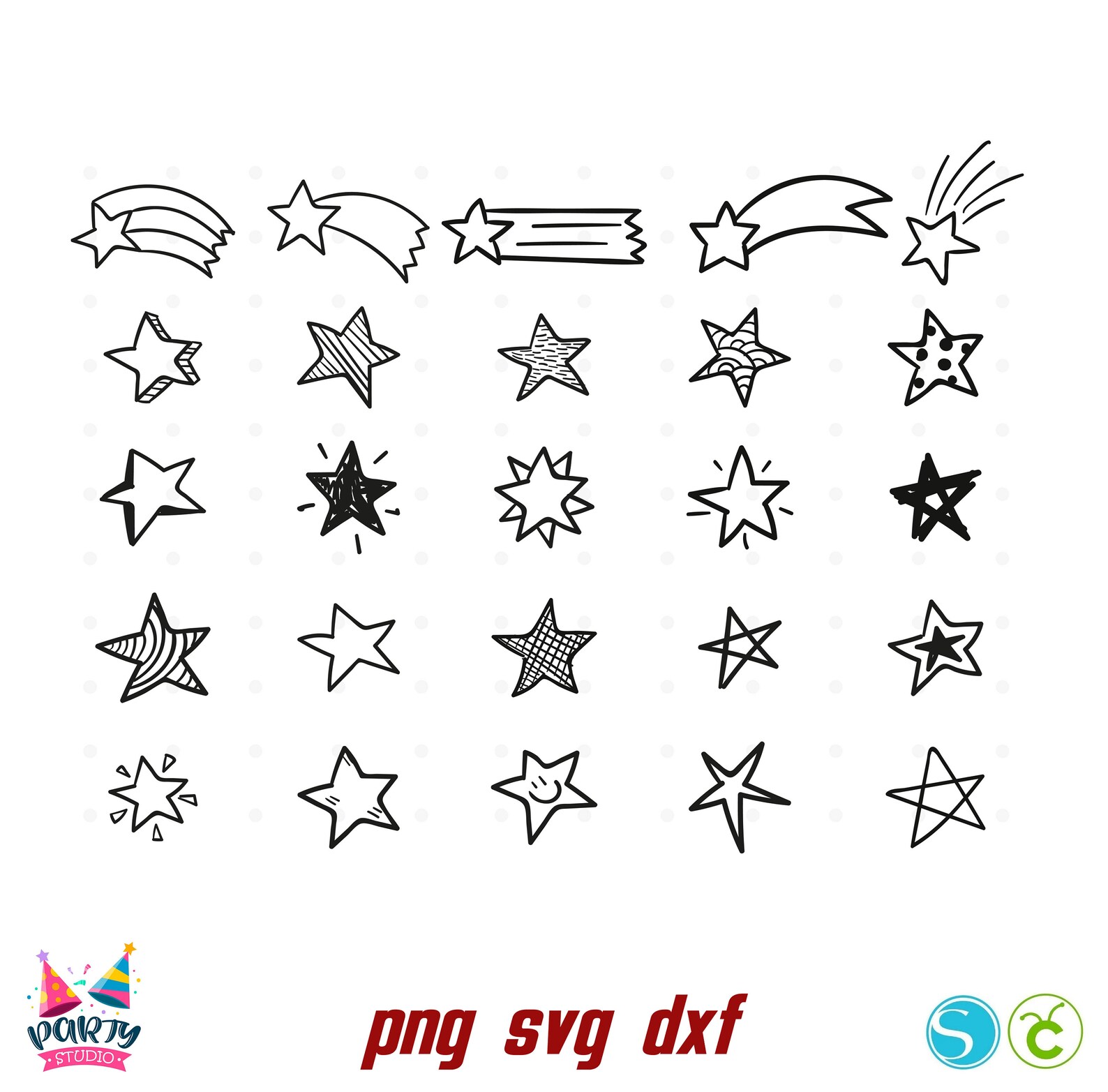 Stars Svg Bundle, Stars Clipart Set, Stars Cricut Vectors Stars ...