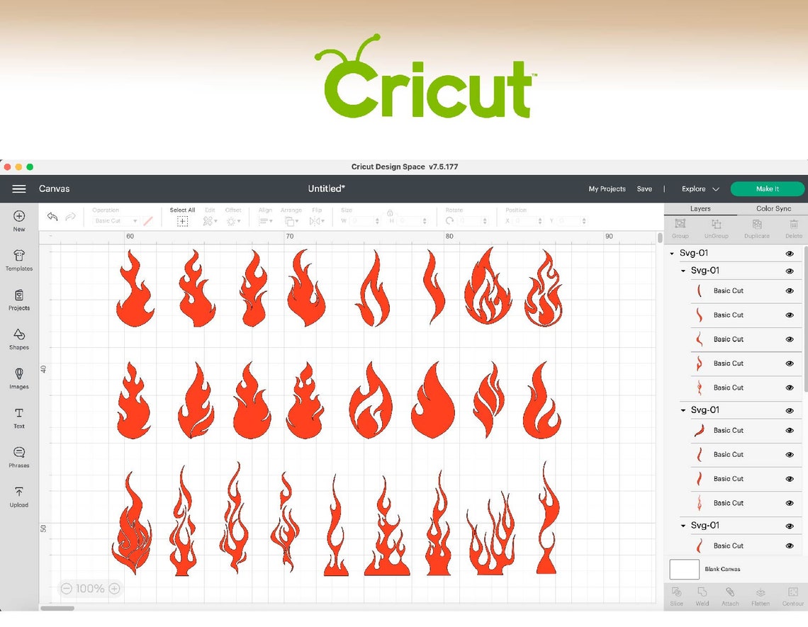 Flame Svg Bundle, Flame Cricut Vectors Flame Clipart SVG Vector Flame ...