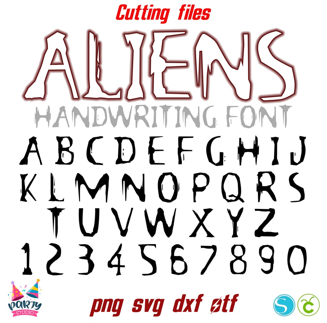 Aliens Font Otf, Gothic Font Svg, Alien Letters Cricut Alien Font Svg ...