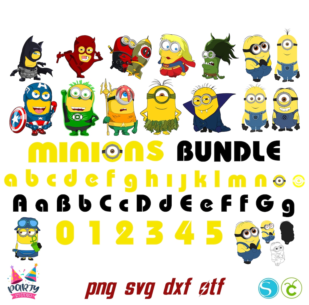 Minions Svg, Fan Art Minions Bundle PNG, Minions Letters Svg Cricut ...