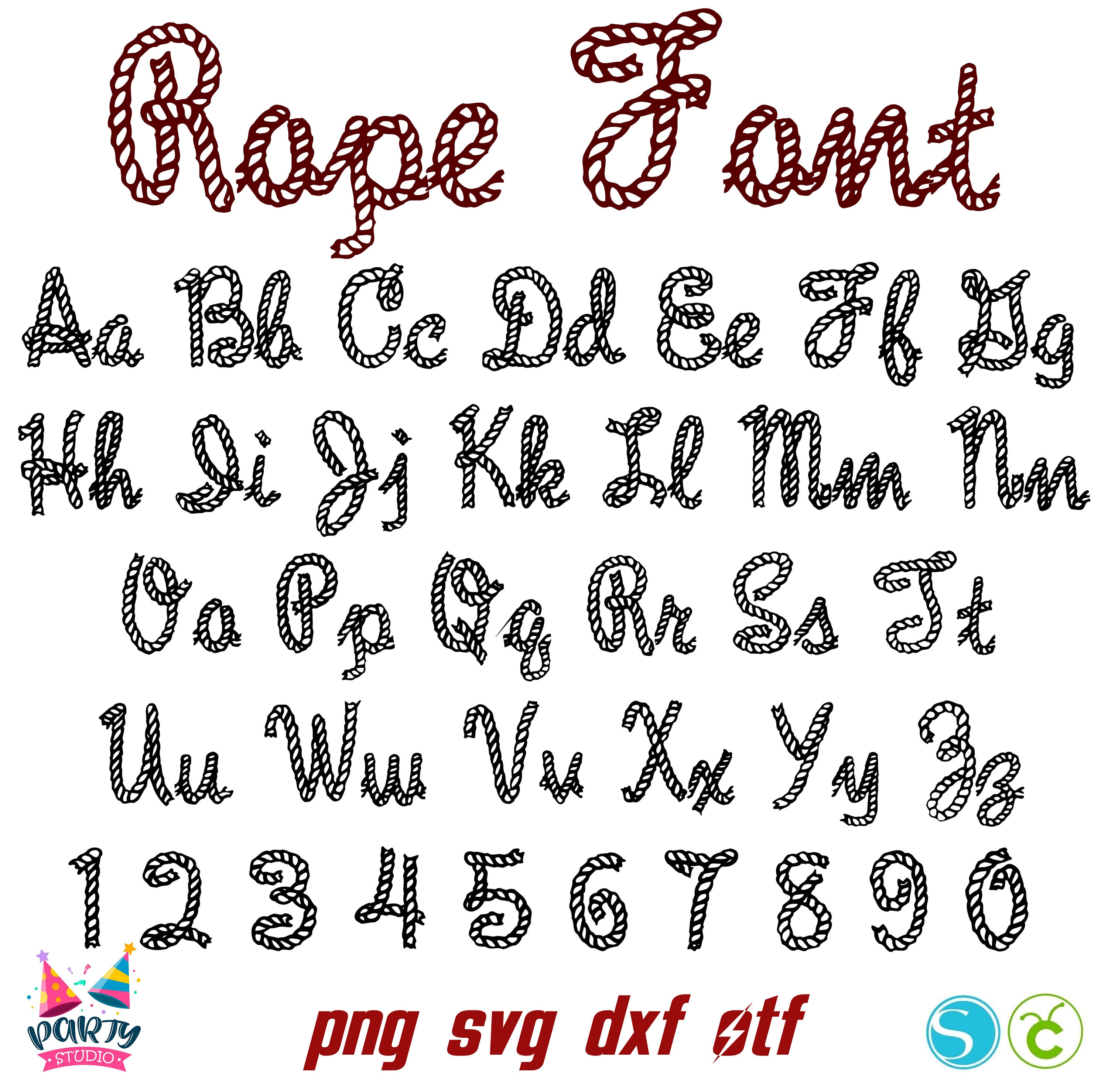 Cowboy Rope Fonts Bundle, Rope Letters Svg, Cowboy Letters Svg, Western ...