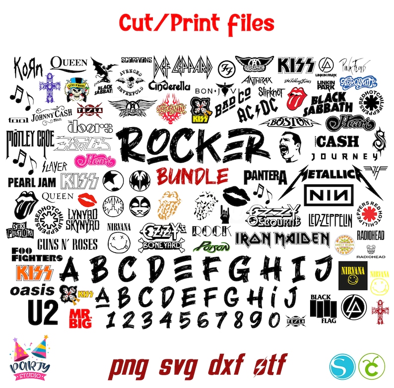 Rocker SVG Bundle, Rock Letters SVG Cricut, Rock Font Otf, Rock Svg ...