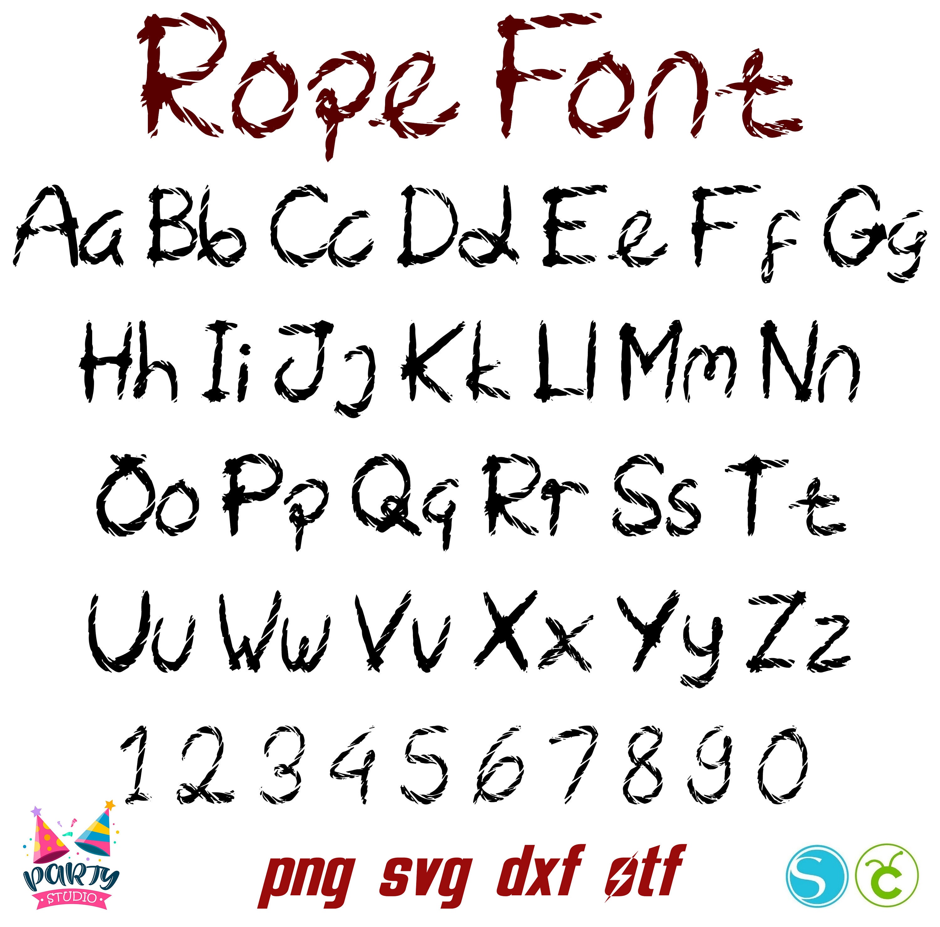Cowboy Rope Fonts Bundle, Rope Letters Svg, Cowboy Letters Svg, Western ...