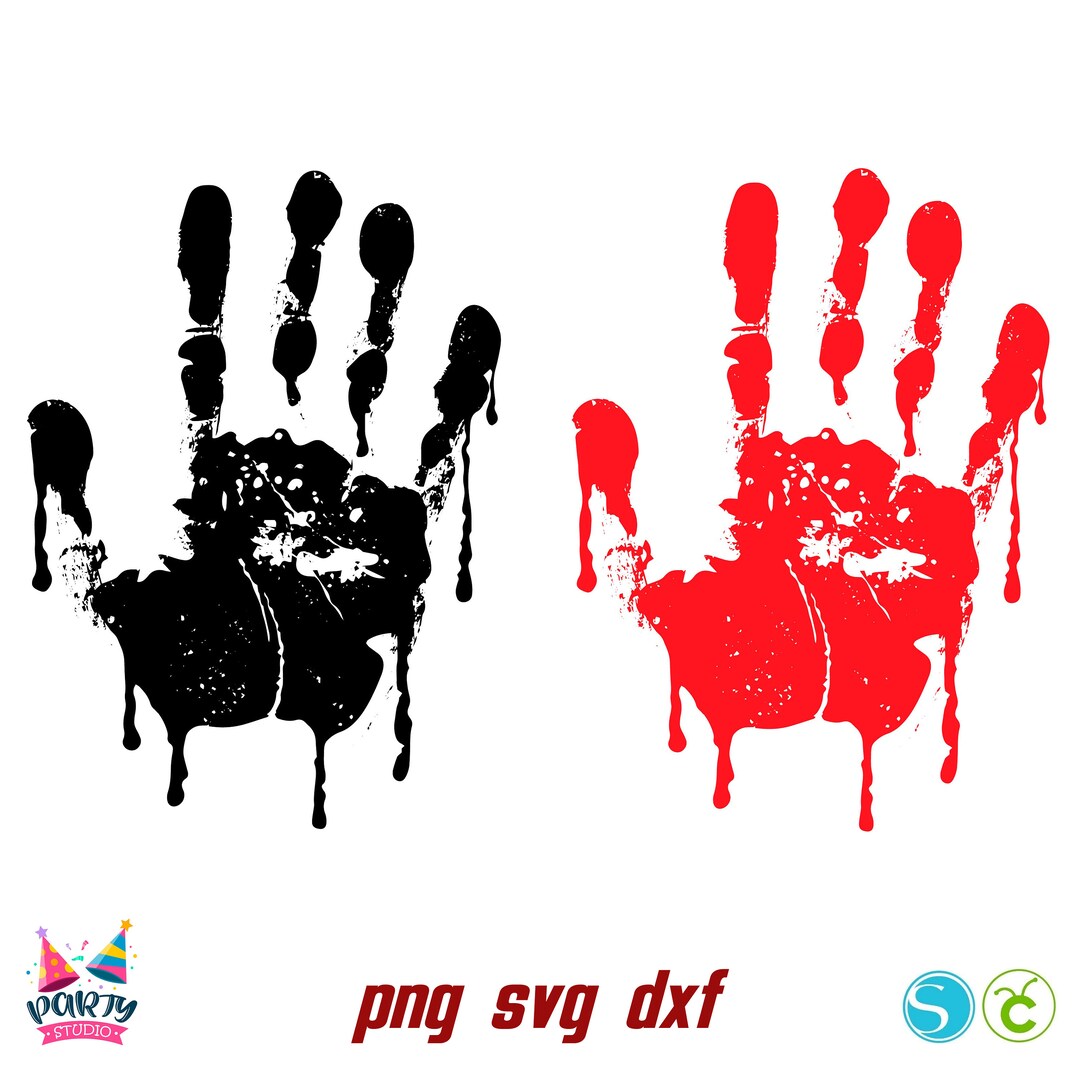 Bloody Hands Svg Clipart Set Hand Cricut Vectors Bloody Hand Clipart ...
