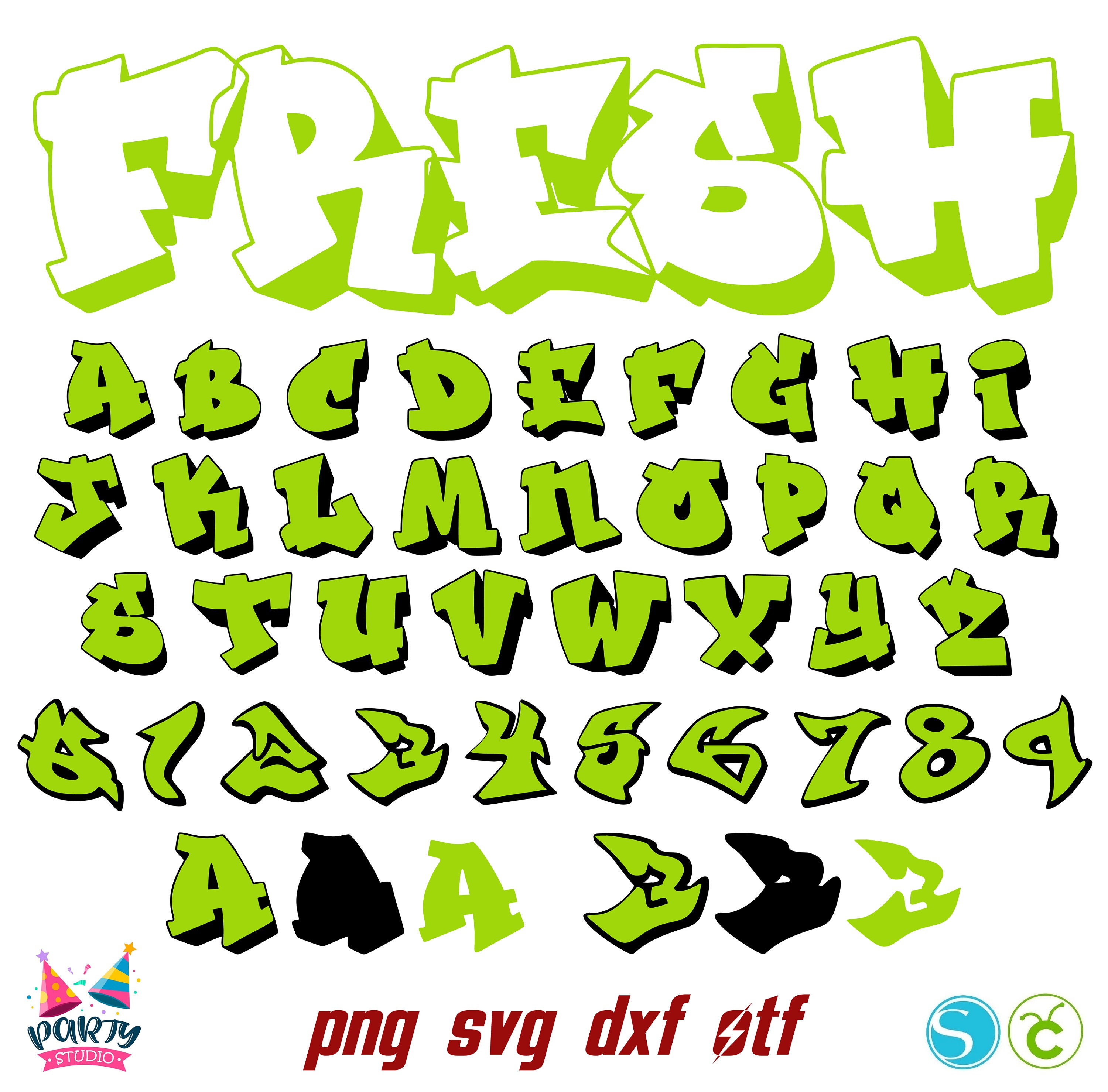 Fresh Letters Layered SVG, Fresh Font Otf, Graffiti Letters Svg Cricut ...