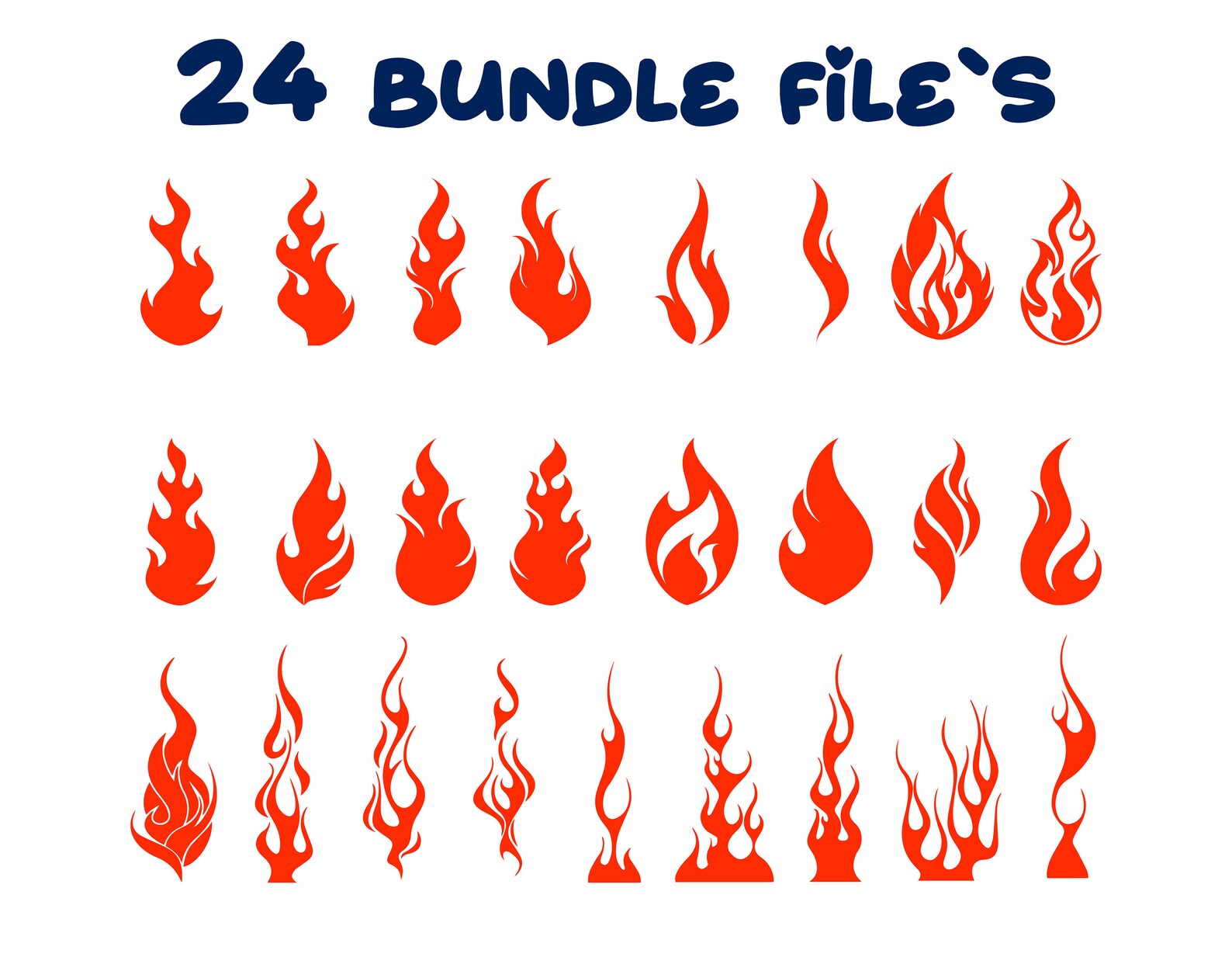 Fire Flames Svg Bundle, Fire Vector DXF Fire DIY Svg, Flame Fire Svg ...