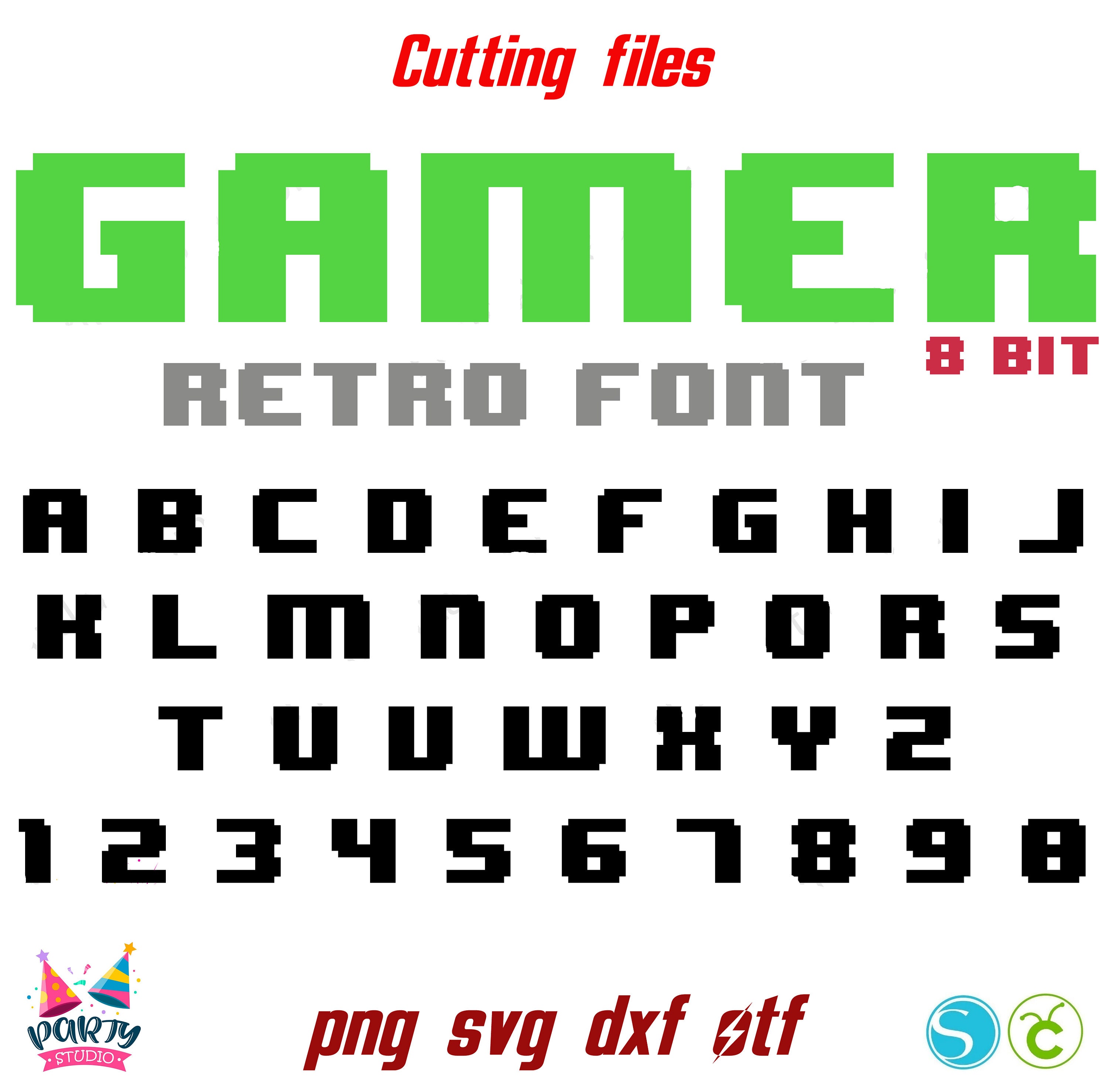 Retro Gamer Font Otf, Gamer Svg Letters Cricut, Retro Font Svg, Game ...