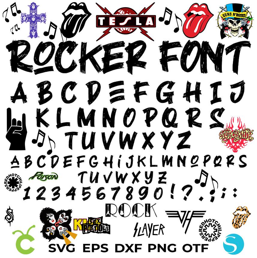Rocker SVG Bundle, Rock Svg Cricut, Rock Letters SVG Cricut, Rock Font ...
