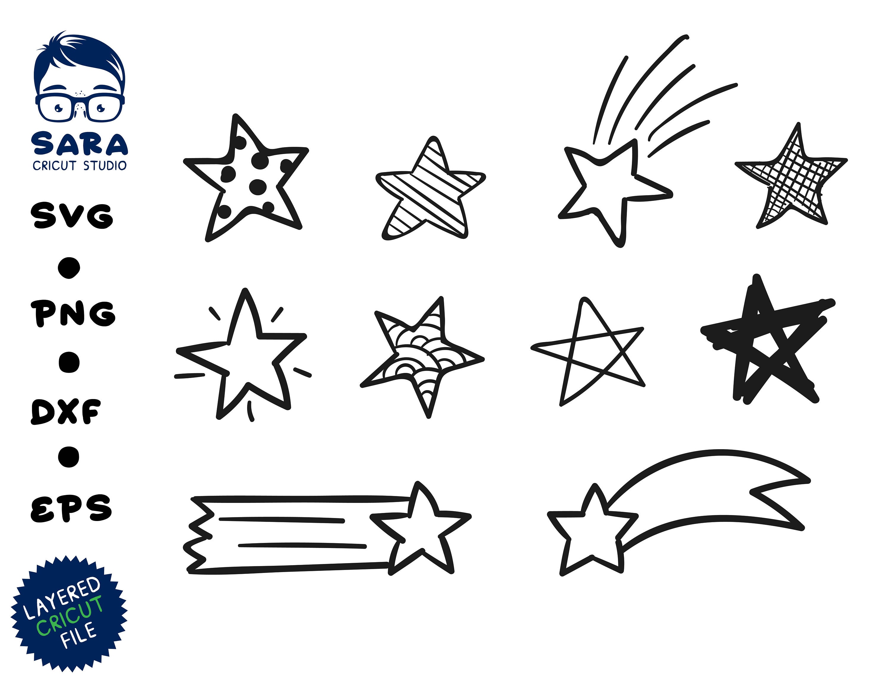 Stars SVG Bundle Vector Cricut Stars Cut SVG for Cricut | Etsy