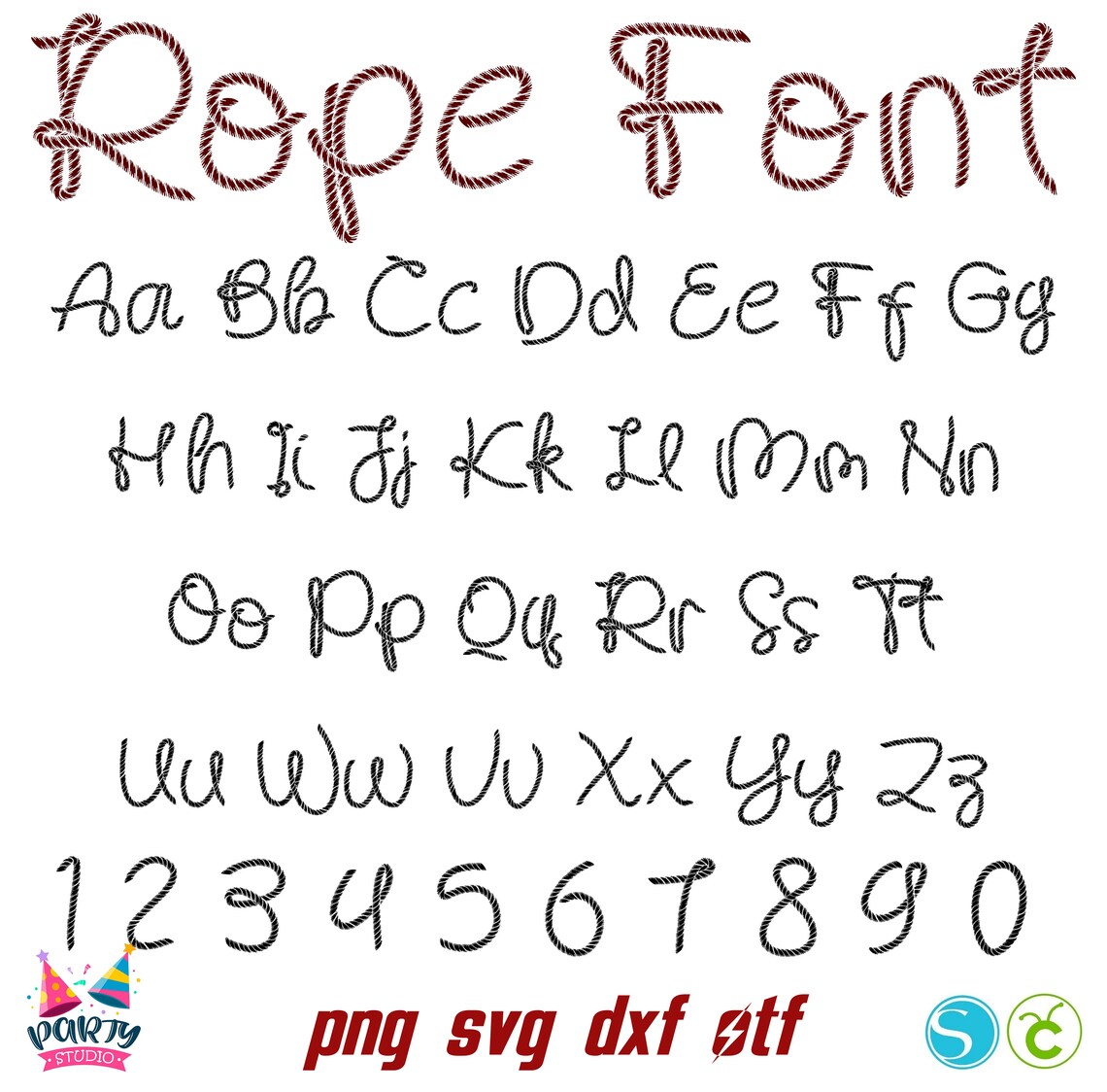 Cowboy Rope Fonts Bundle, Rope Letters Svg, Cowboy Letters Svg, Western ...