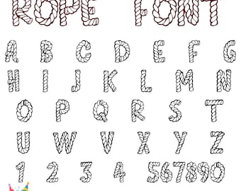 Rope Letters SVG PNG, Western Cowboy Rope Font Otf, Western Font Svg ...