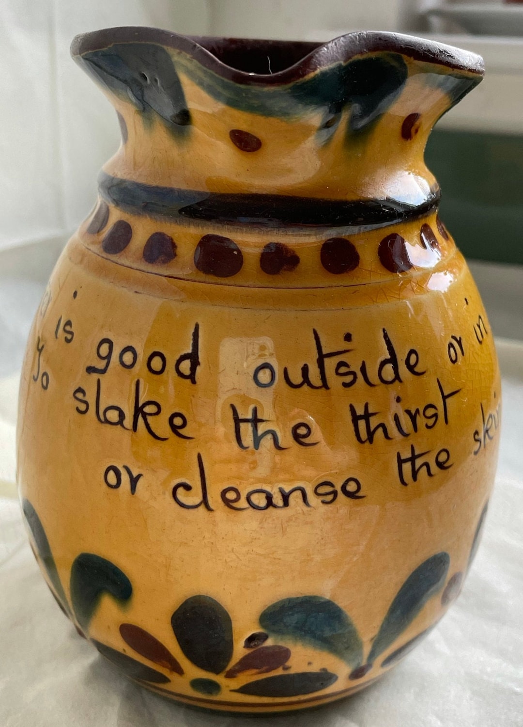 Delightful Aller Vale Torquay Pottery 'kerswell Daisy' Pattern Jug With ...