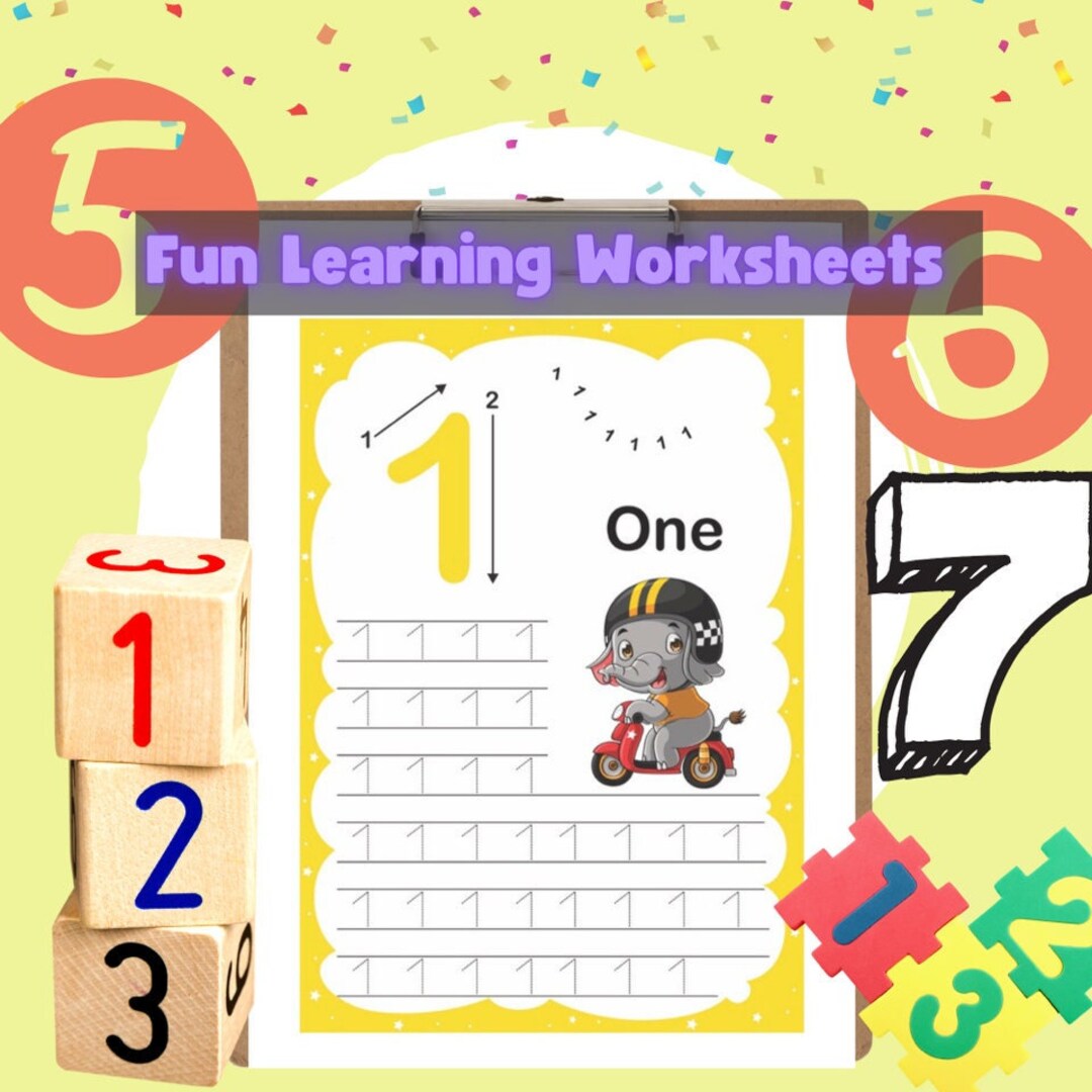 Digital Download/ Printable Kids Worksheets Number Tracing/ Handwriting ...