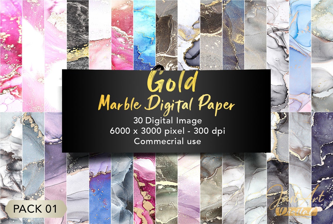 Gold Vein Digital Paper, Digital Marble, Gold Marble Texture, Marble ...