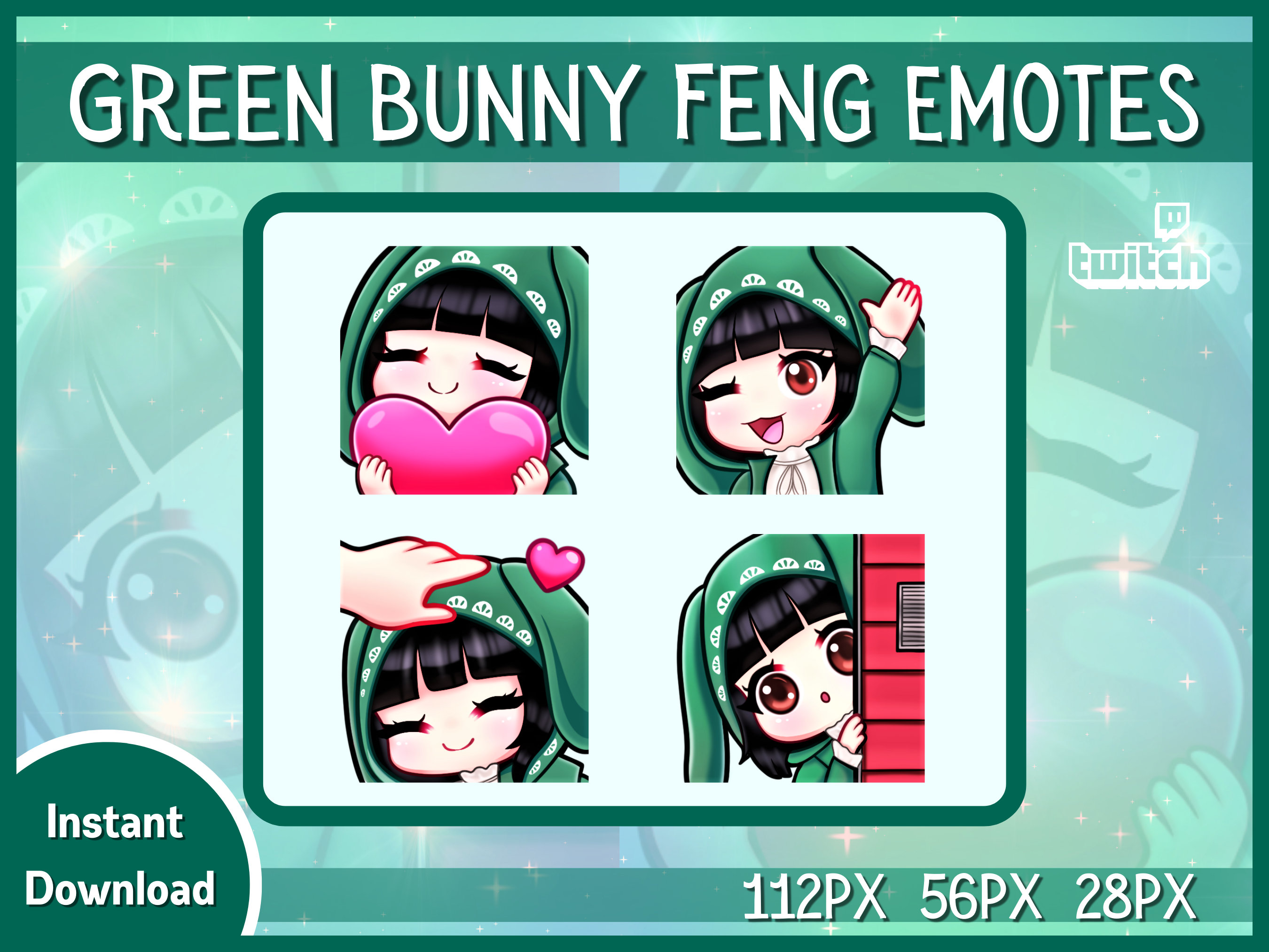 Green Bunny Feng Min Emotes | Dead by Daylight Survivor Emotes | Twitch ...
