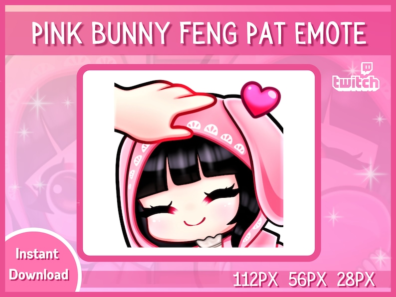 Cute Pink Bunny Feng Min Pat Emote | Dead by Daylight Emotes | Twitch ...
