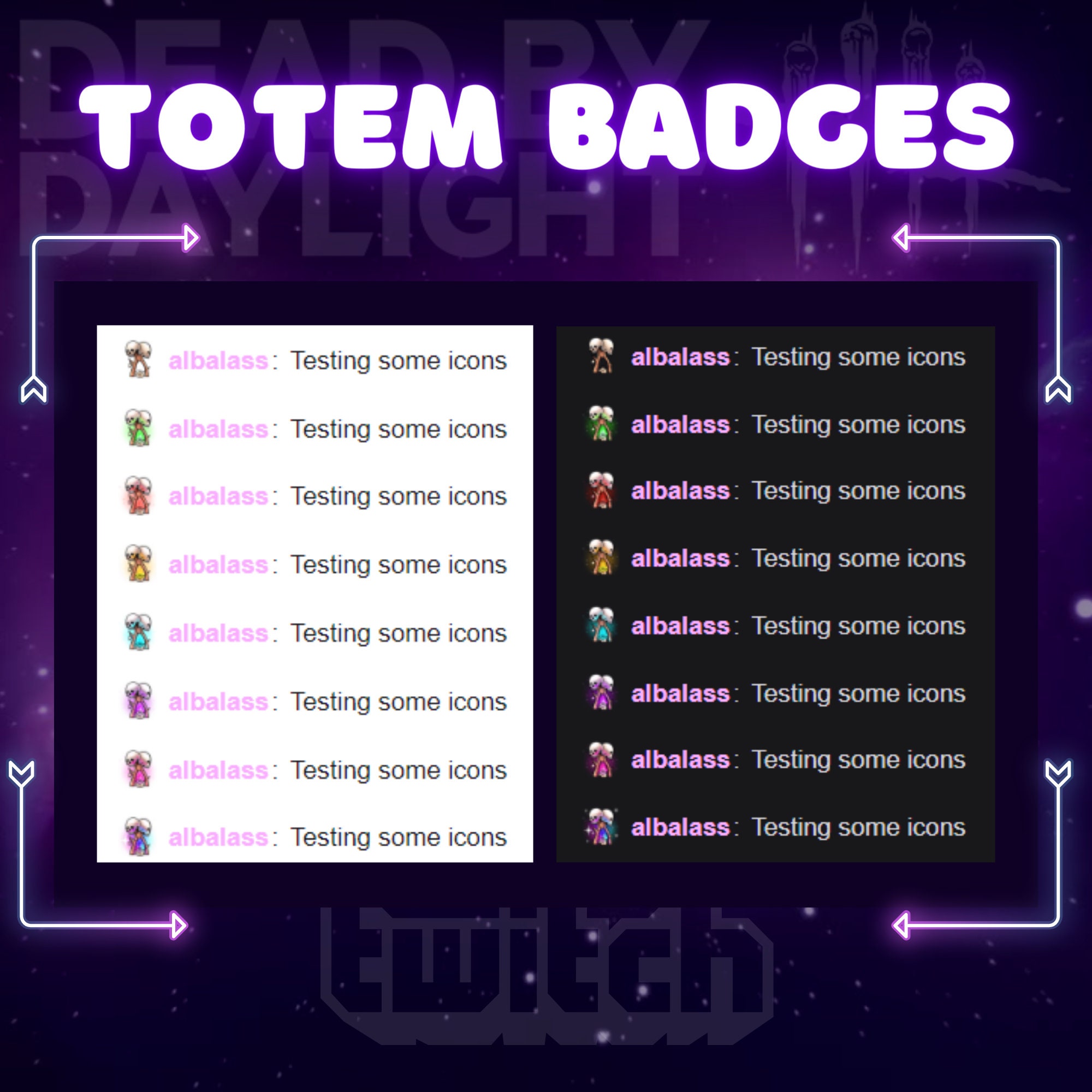 Dead by Daylight Hex & Boon Totem Sub/bit Badges | Set of 8 | Twitch ...