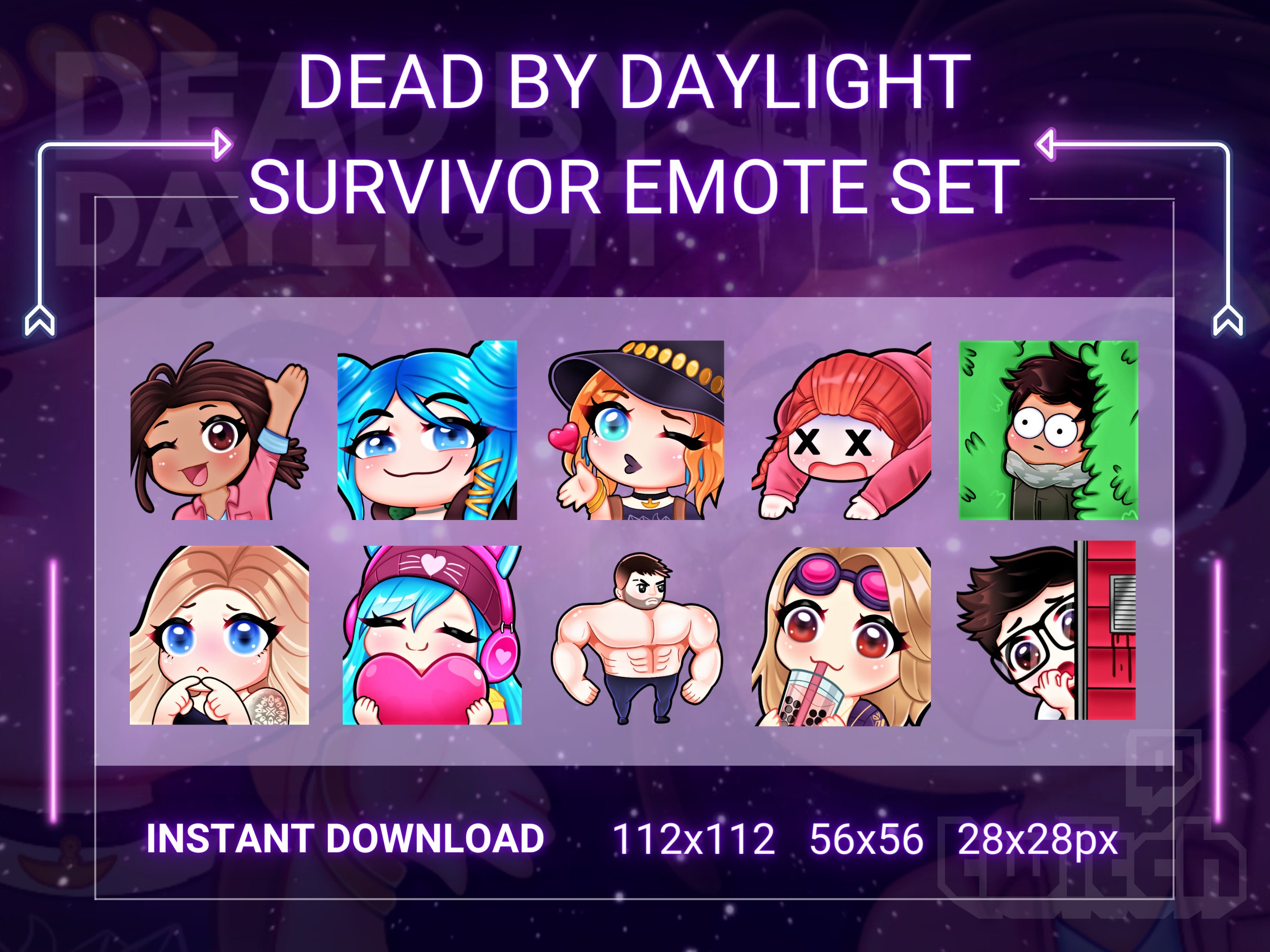 Dead by Daylight Survivor Emote Set DBD Emotes Twitch - Etsy