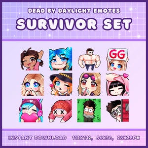 Dead by Daylight Survivor Emote Set | DBD Emotes | Twitch Sub/bit ...