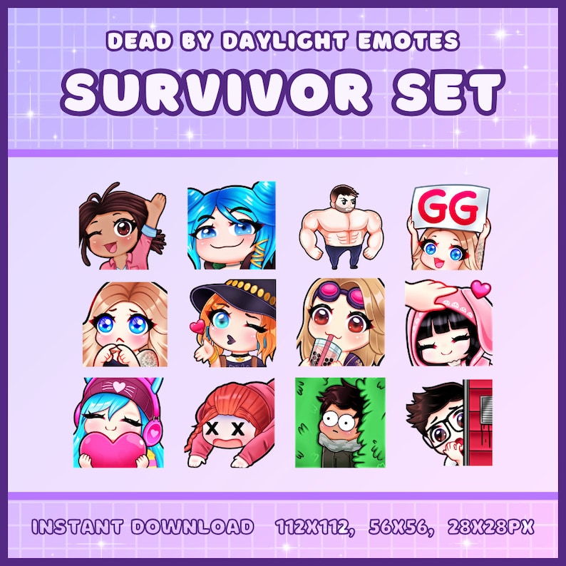 Dead By Daylight Survivor Emote Set / DBD Emotes / Twitch Sub/Bit ...