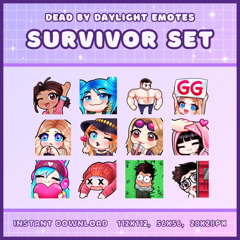 Dead By Daylight Survivor Emote Set / DBD Emotes / Twitch Sub/Bit ...