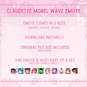 Claudette Morel Wave Emote Dead by Daylight Twitch Sub/bit Emotes - Etsy