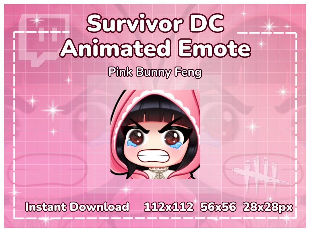 ANIMATED DBD Emote, Pink Bunny Feng DC Rage Quit Animated Emote, Dead ...