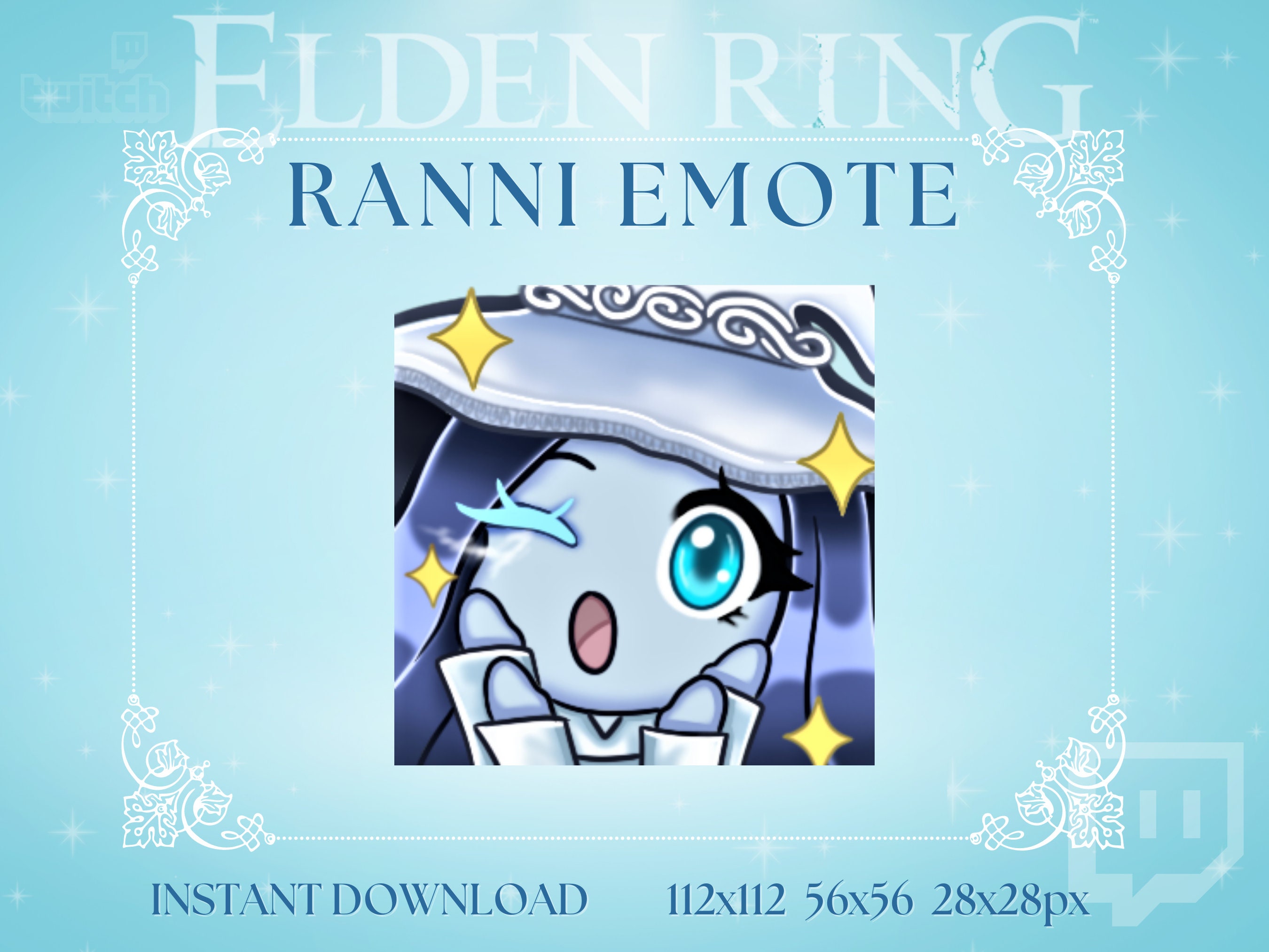 Cute Ranni the Witch 'wow' Emote | Elden Ring Emote | Twitch, Discord ...