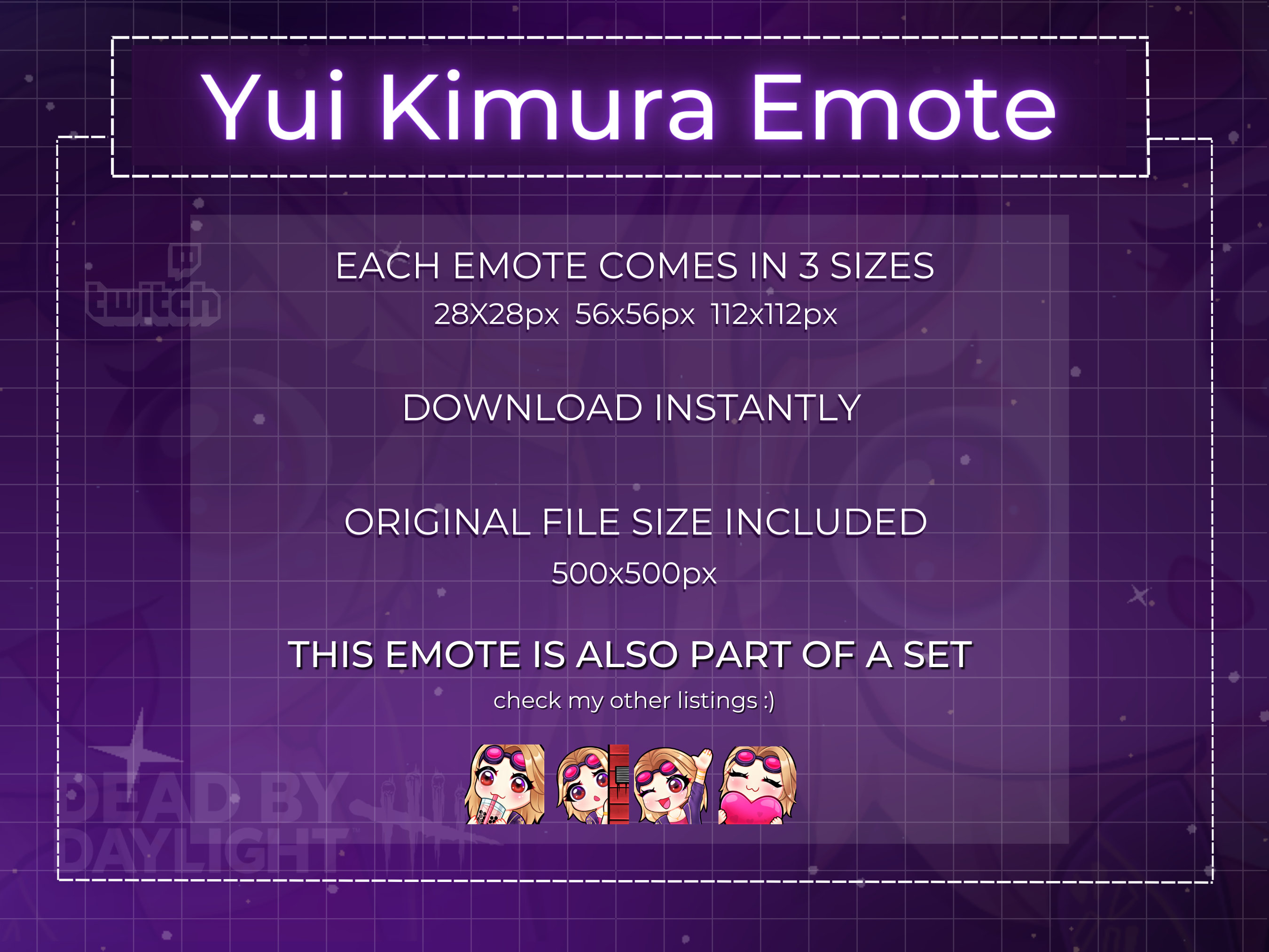 Yui Kimura Wave Emote | Dead by Daylight | Twitch Sub/bit Emotes - Etsy