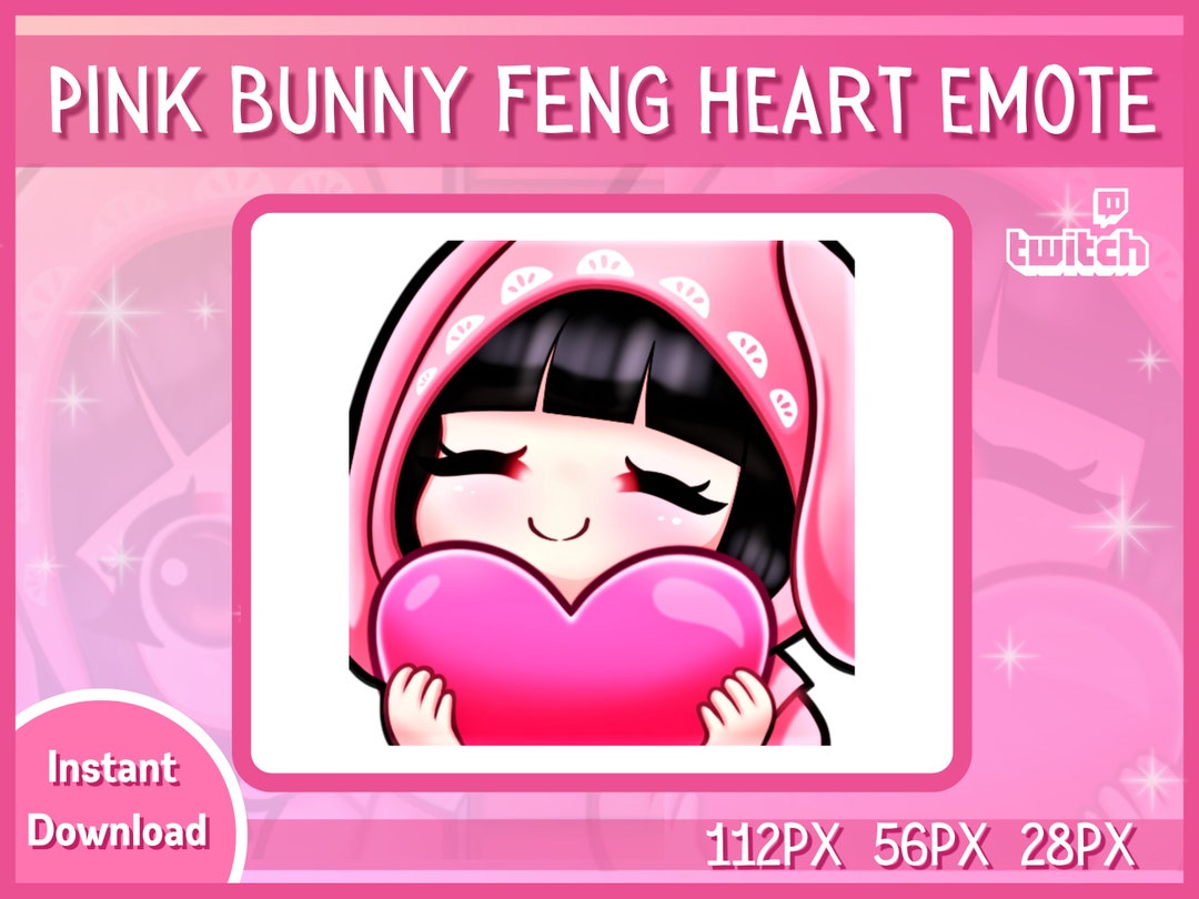 Cute Pink Bunny Feng Min Heart Emote | Dead by Daylight Emotes | Twitch ...