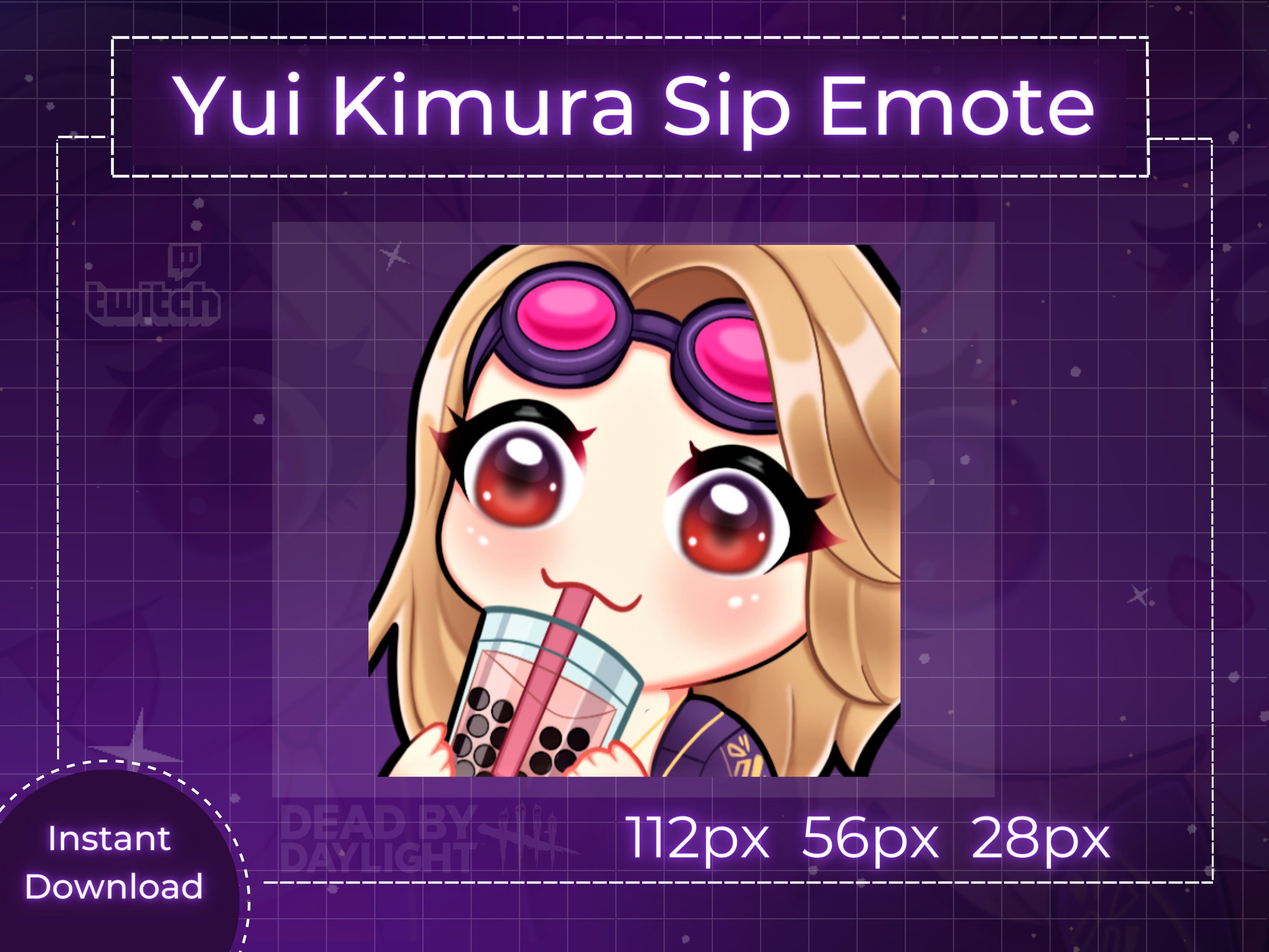 Yui Kimura Sip Emote | Dead by Daylight | Twitch Sub/bit Emotes - Etsy
