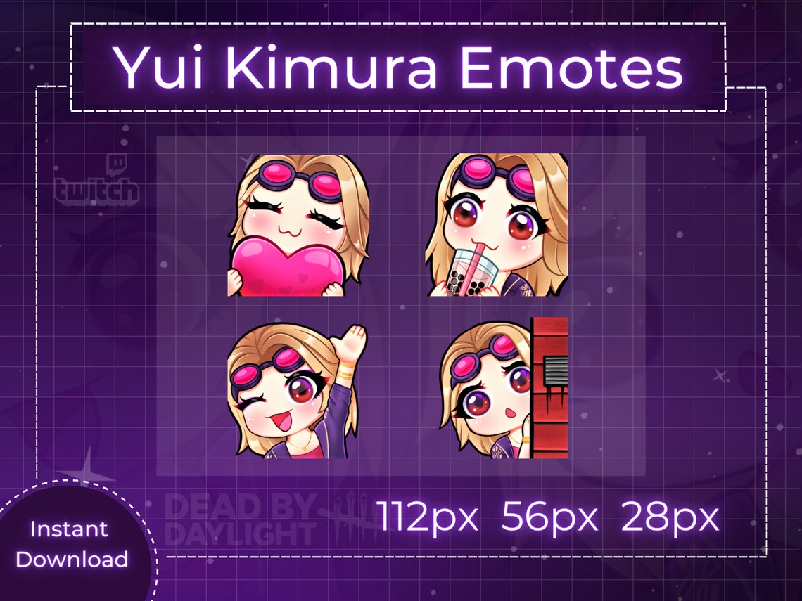 Yui Kimura Dead by Daylight Emote Set Twitch Sub/bit Emotes - Etsy