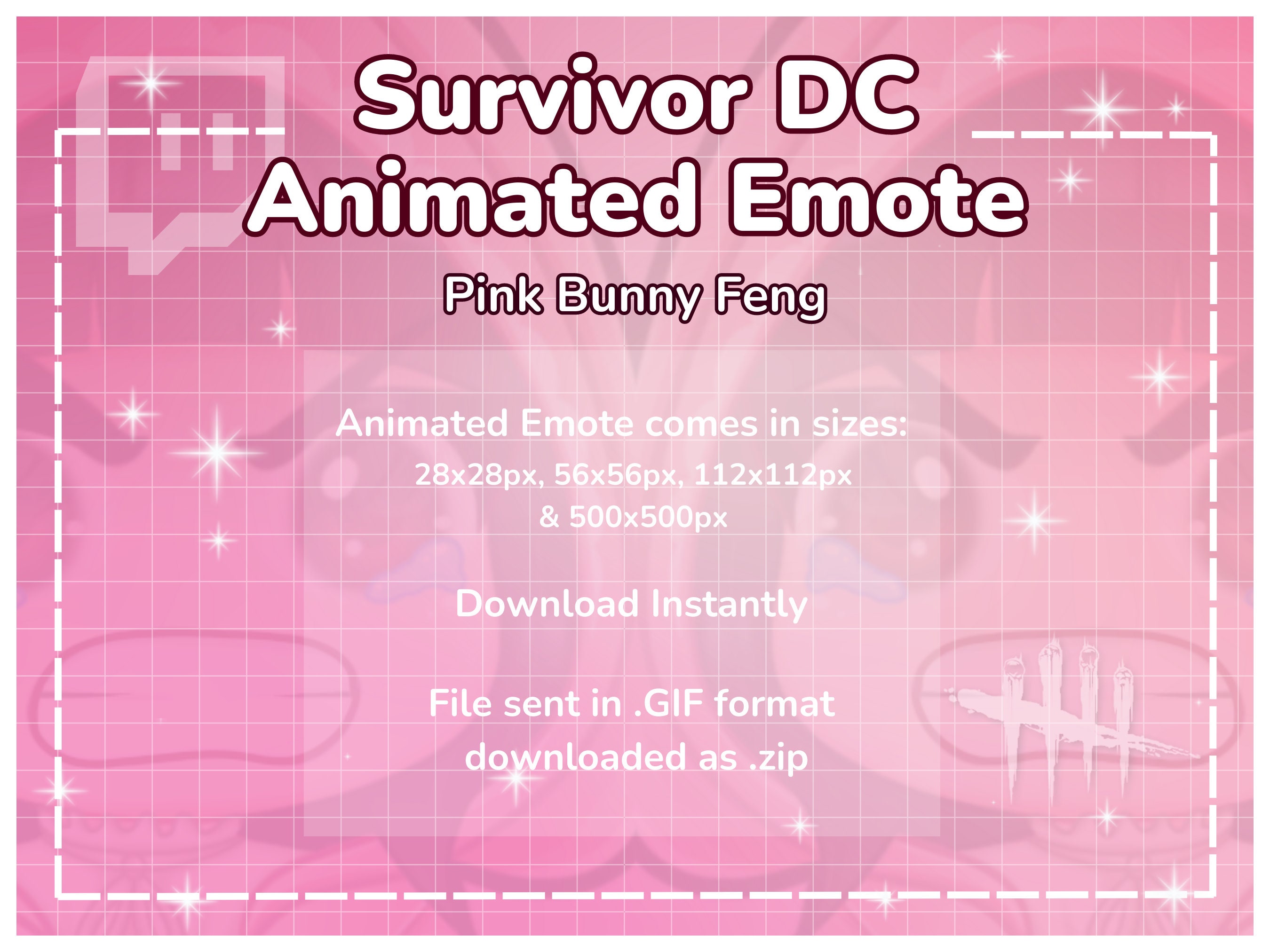 ANIMATED DBD Emote, Pink Bunny Feng DC Rage Quit Animated Emote, Dead ...