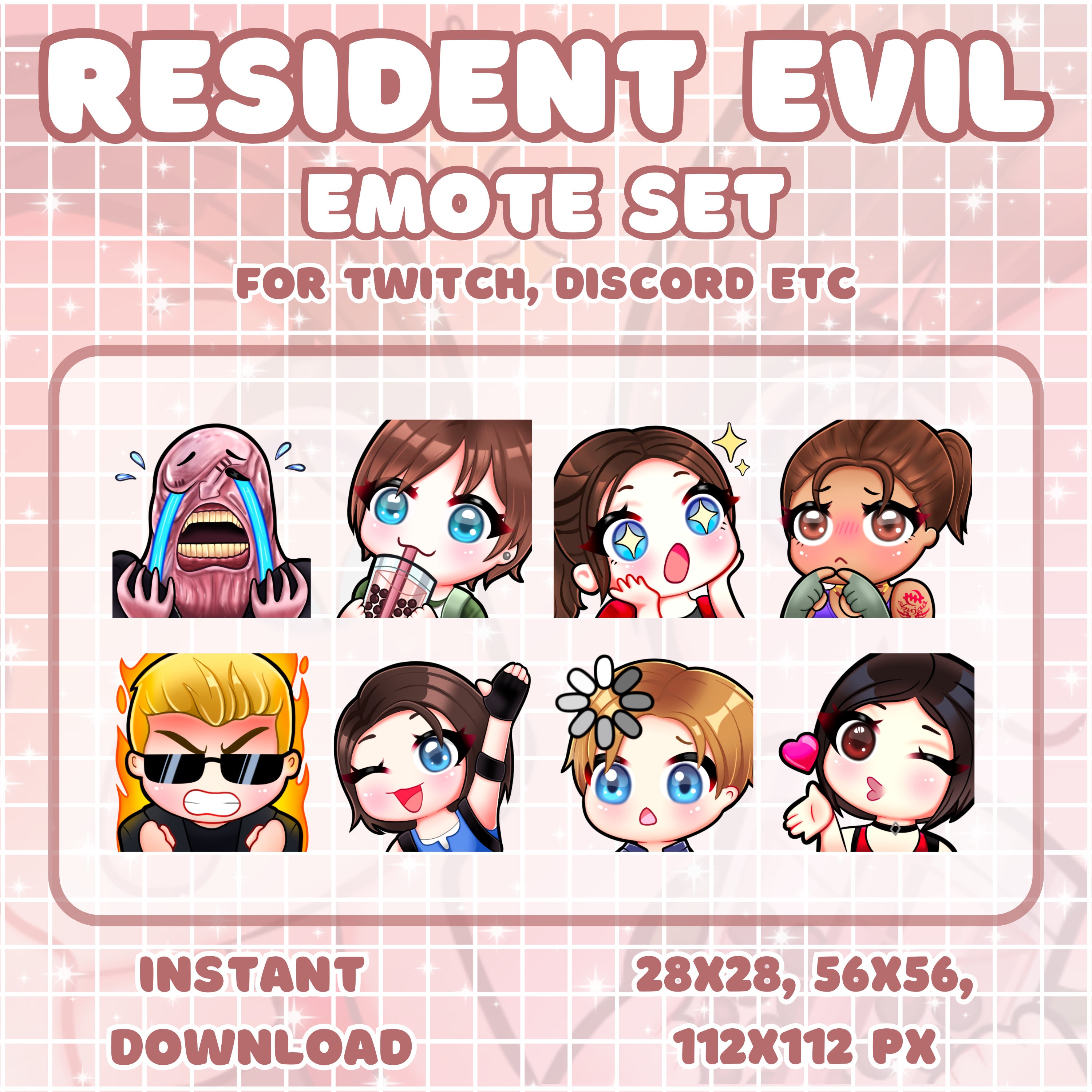 Resident Evil Twitch Emote Set | Dead by Daylight Emotes, Twitch ...